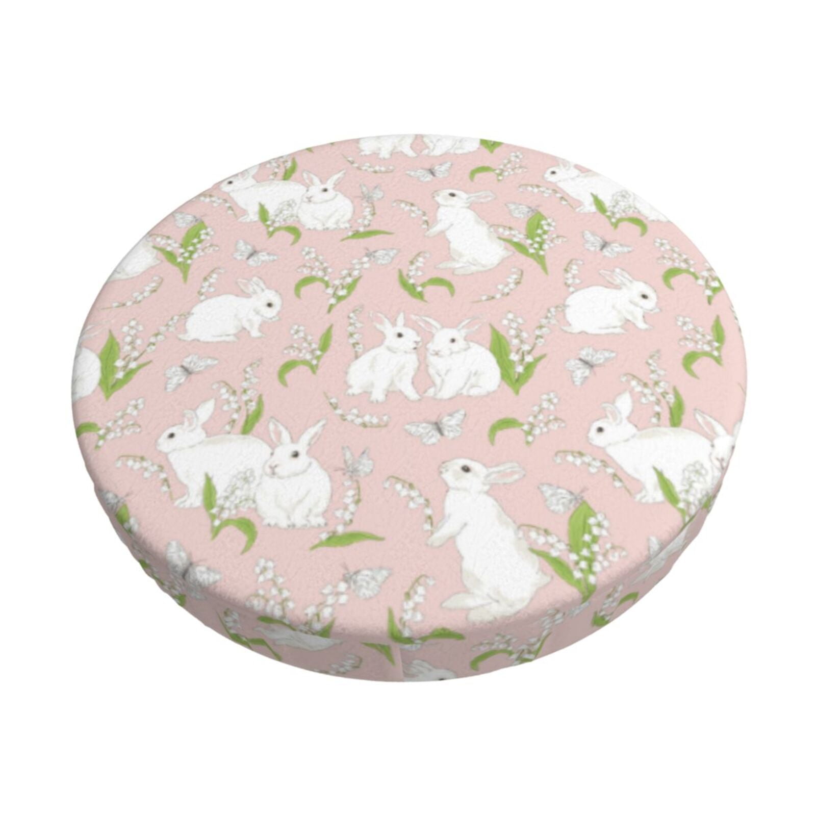 Bingfone Rabbit Padded Round Bar Stool Cover Cushion with Elastic ...