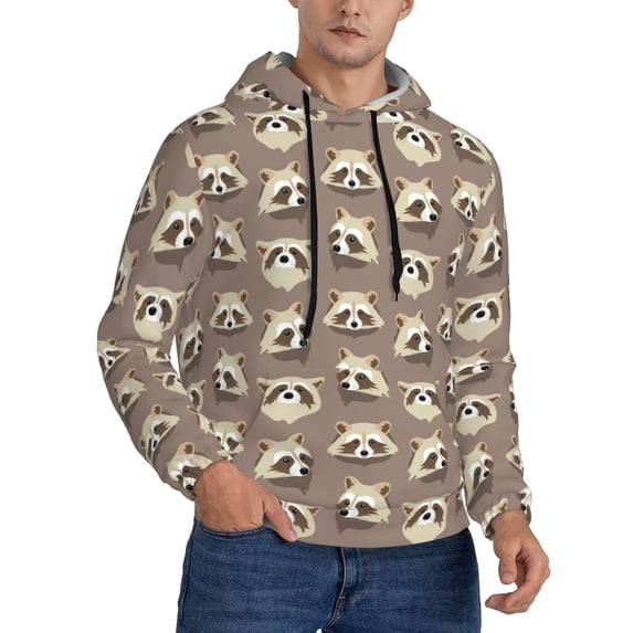 Bingfone Raccoon Men's Drawstring Hoodie Long Sleeve Pocket Sweatshirts ...