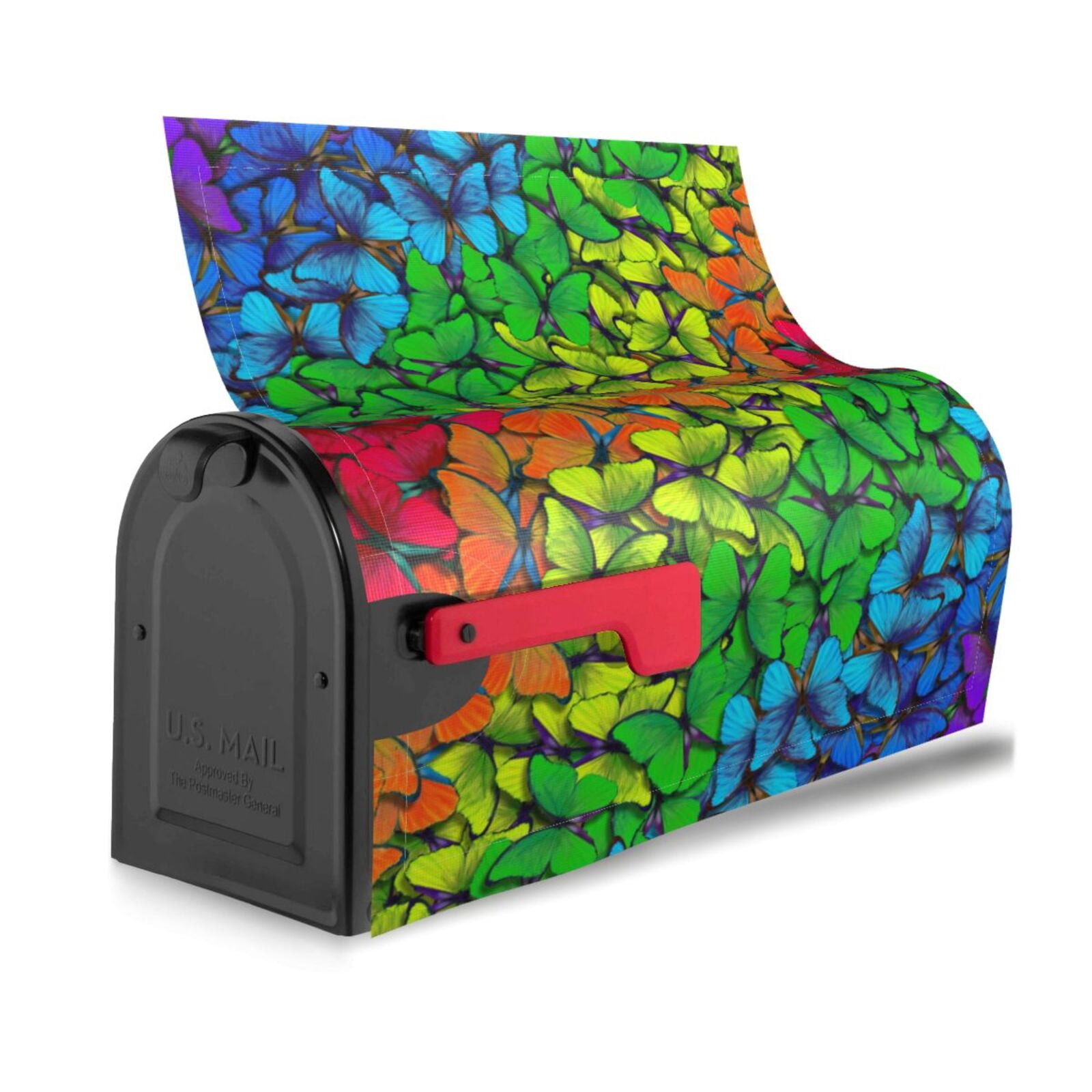 Bingfone Rainbow Butterflies Magnetic Mailbox Cover Standard Size for ...