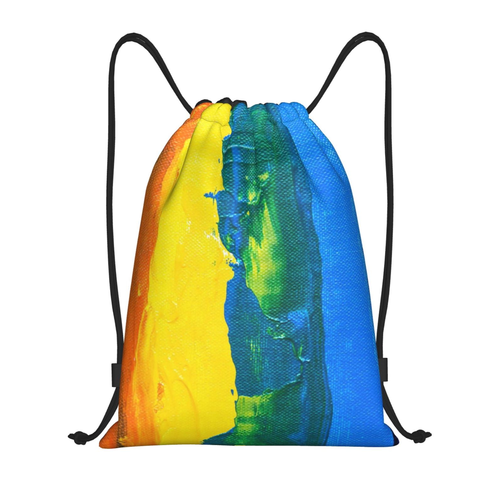 Bingfone Rainbow Colored Drawstrings Backpacks Bags For Men Women Gym ...