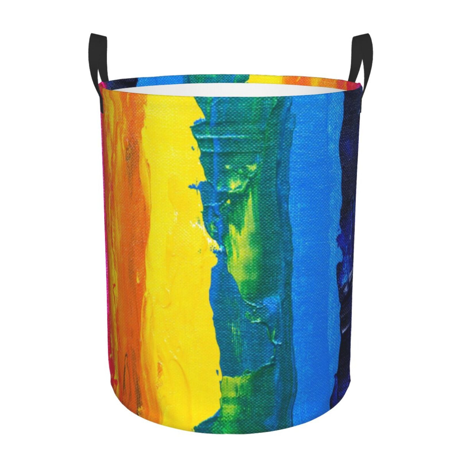 Bingfone Rainbow Colored Waterproof Foldable Laundry Hamper Bucket With ...