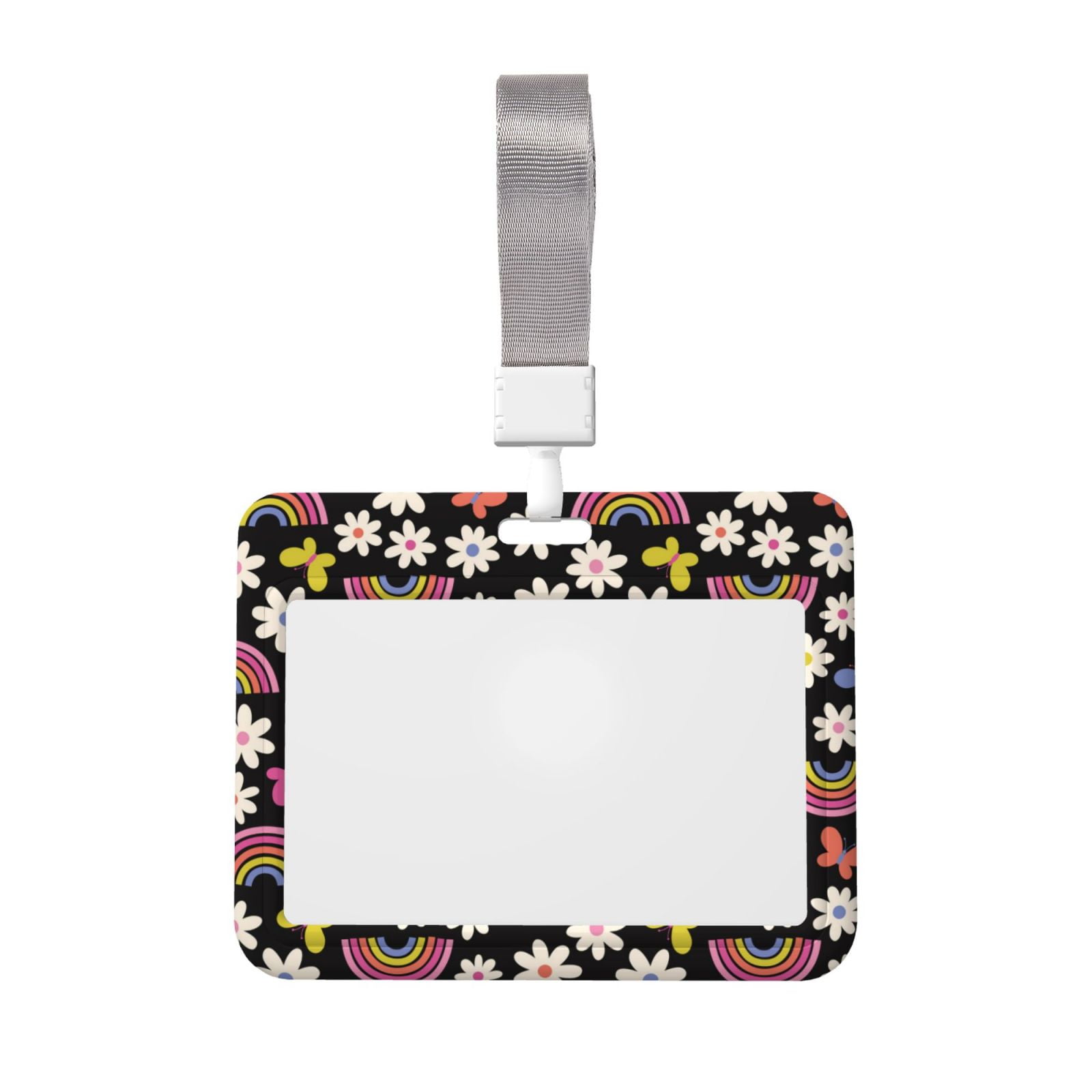Bingfone Rainbow Flowers Card Badge Holder,for Girls Girly Women 4 x 3 ...