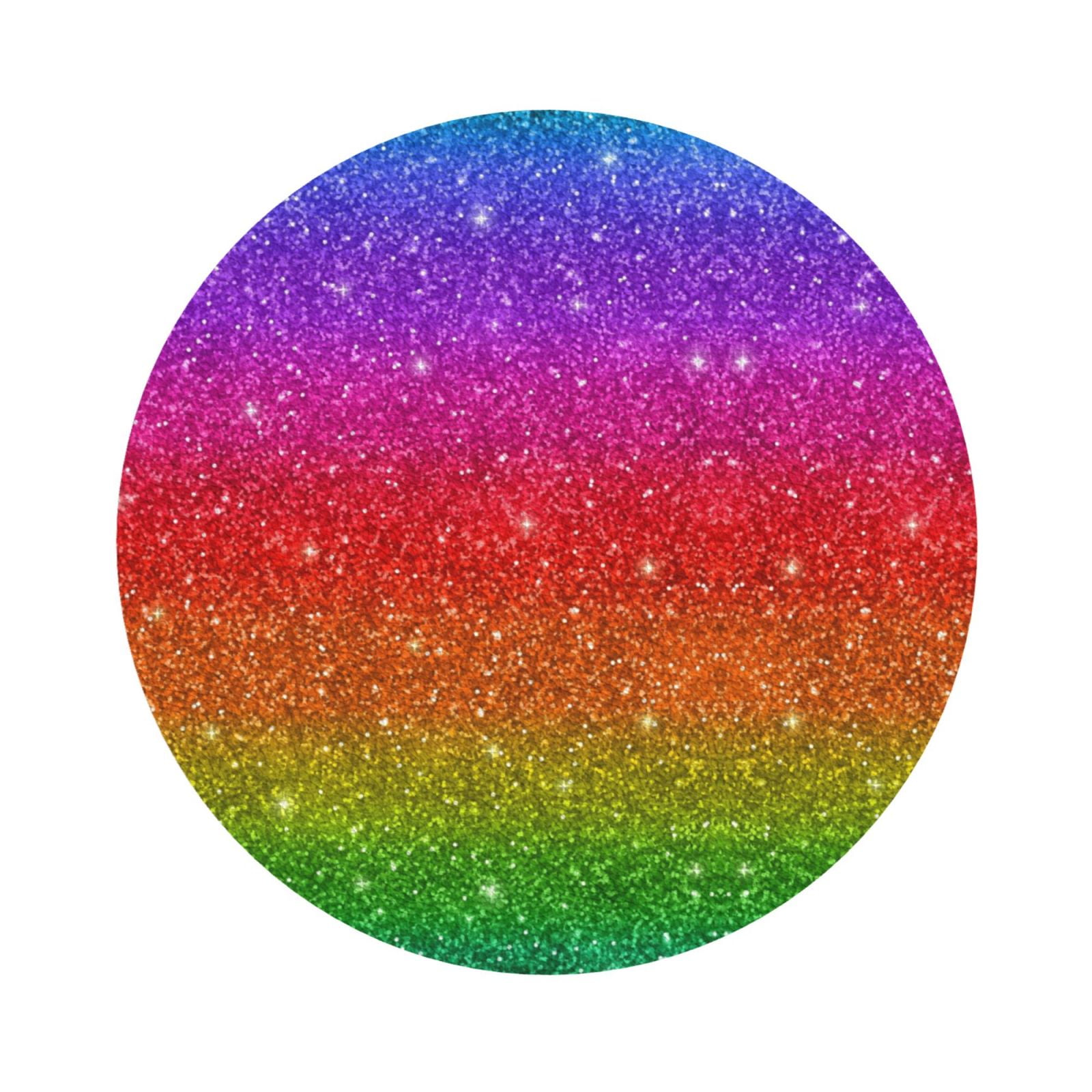 Bingfone Rainbow Glitter Personalized Coaster Set 4 For Drinks Coffee ...