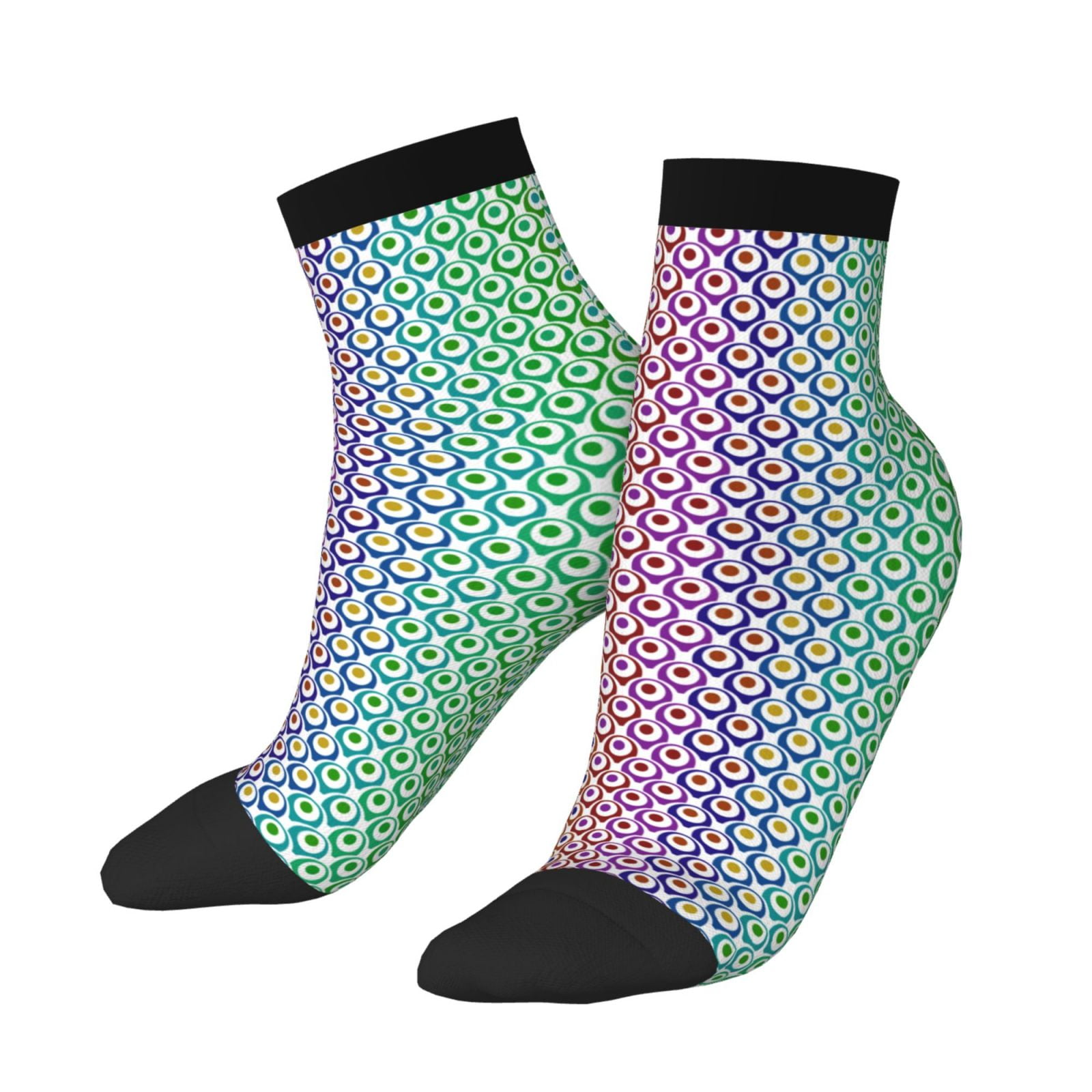 Bingfone Rainbow Peacock Feathers Design Patterned Men's Women's Casual ...