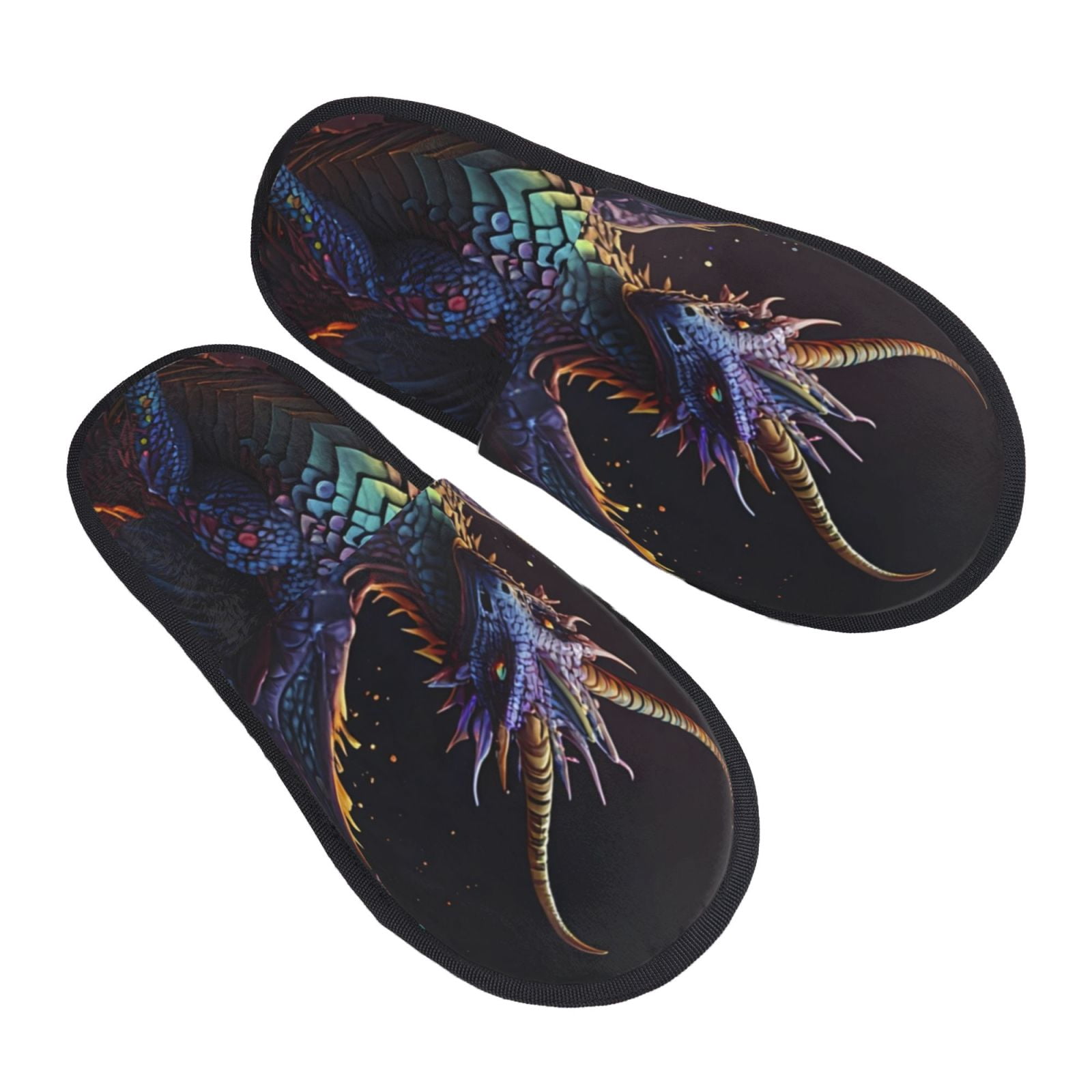 Bingfone Rainbow Wings Majestic Dragon House Slippers for Women Men ...