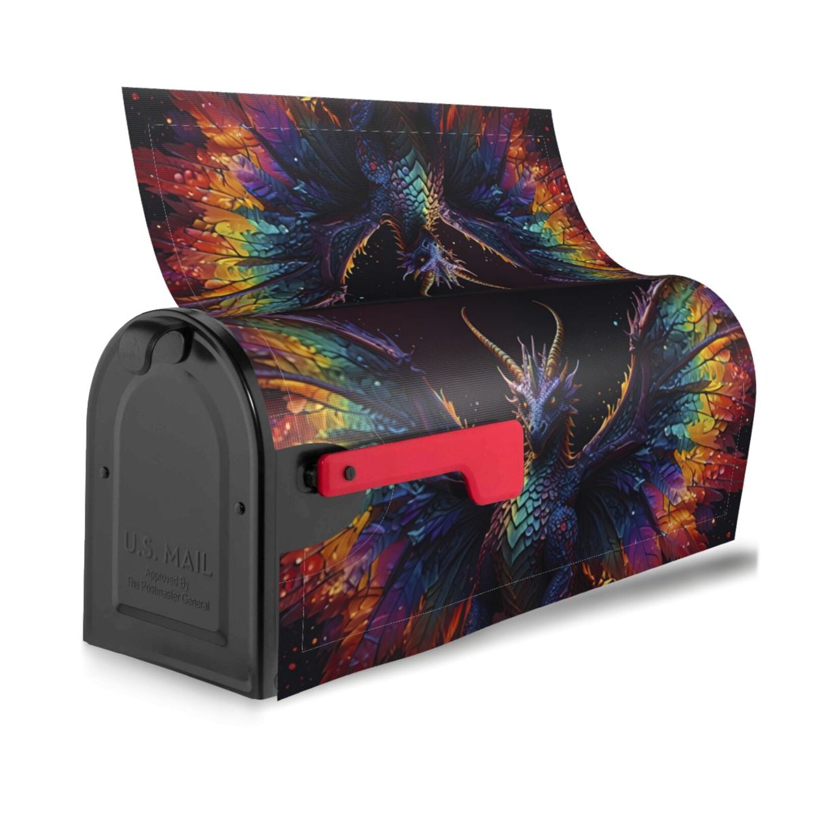 Bingfone Rainbow Wings Majestic Dragon Magnetic Mailbox Cover Standard ...