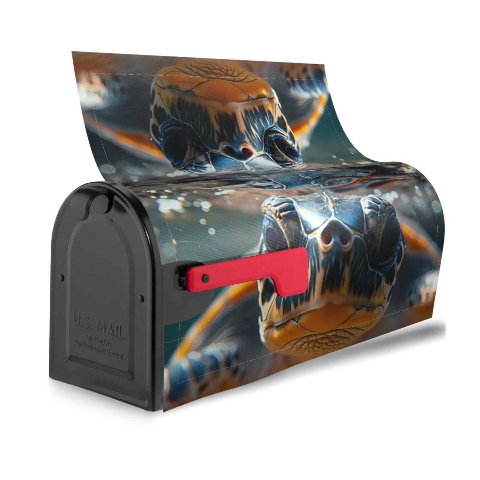 Bingfone Realistic Cute Sea Turtle Magnetic Mailbox Cover Standard Size ...