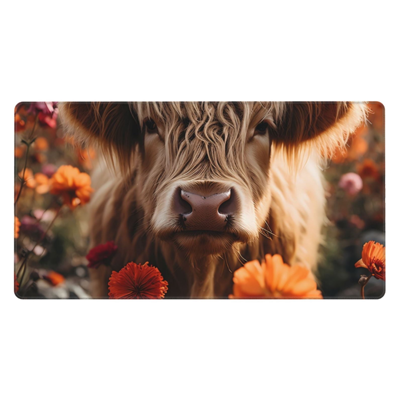 Bingfone Realistic Flower Cow Large Gaming Mouse Pad,Extended Desk ...
