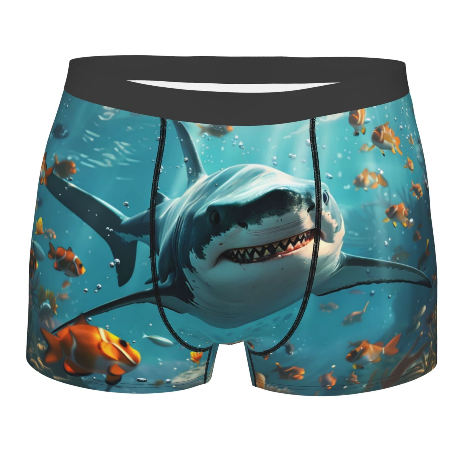Bingfone Realistic Ocean Shark Men's Underwear - Casual Stretch Boxer ...
