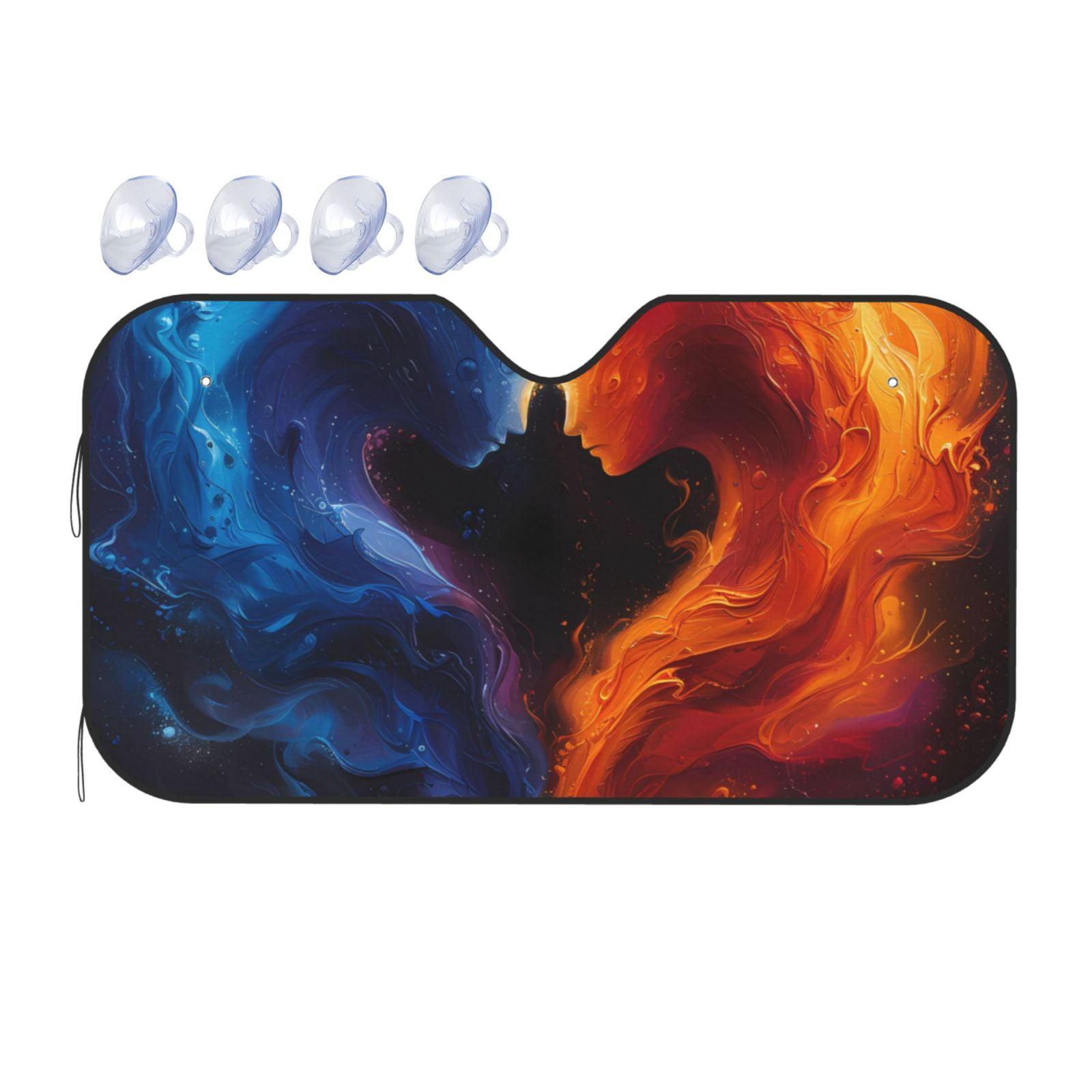 Bingfone Red And Blue Abstract Car Windshield Sunshade,Sun Foldable Sun ...