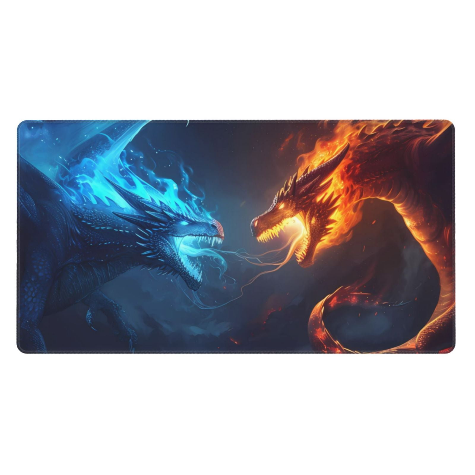 Bingfone Red And Blue Fire Dragon C Large Gaming Mouse Pad,Extended ...