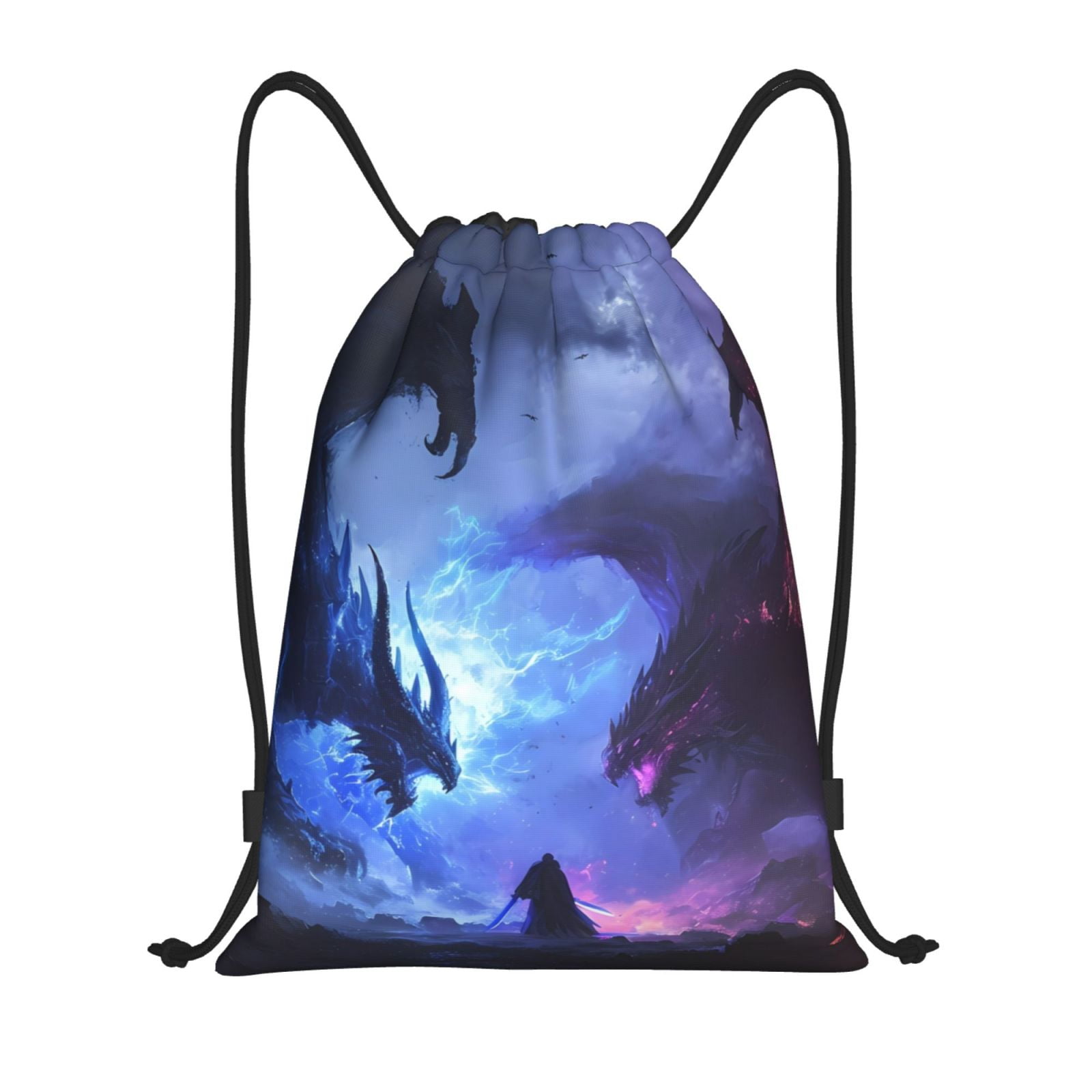 Bingfone Red And Blue Fire Dragon Drawstrings Backpacks Bags for Men ...