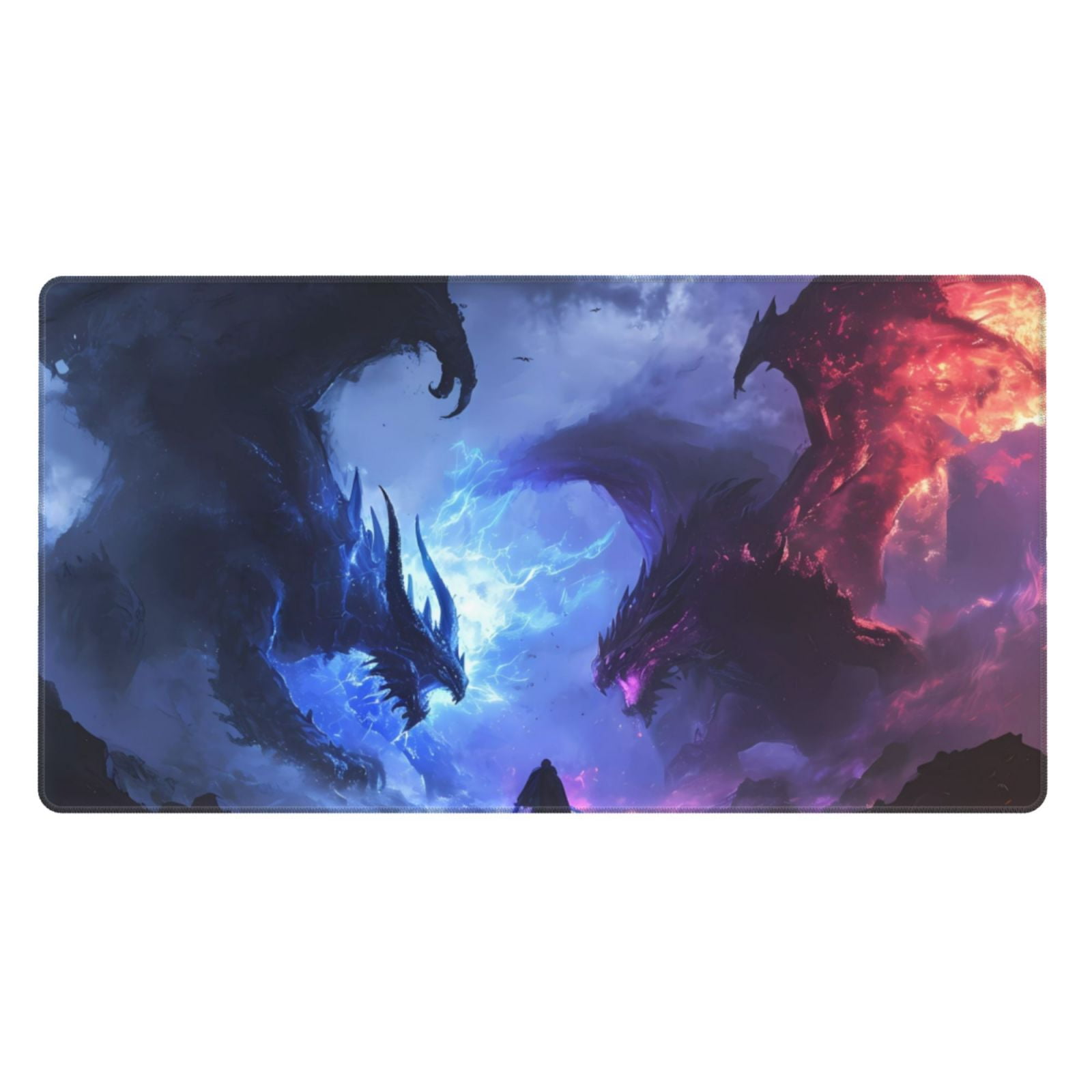 Bingfone Red And Blue Fire Dragon Large Gaming Mouse Pad,Extended Desk ...