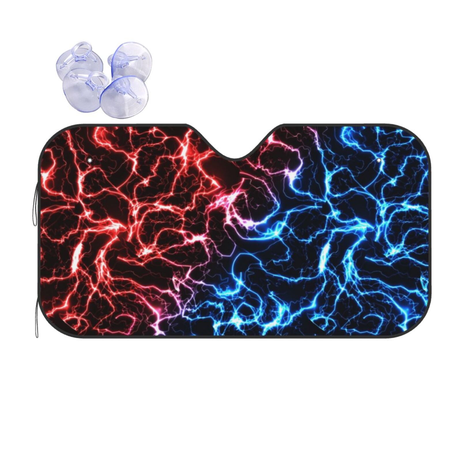 Bingfone Red And Blue Lightning Car Windshield Sun Shade Protector Keep ...