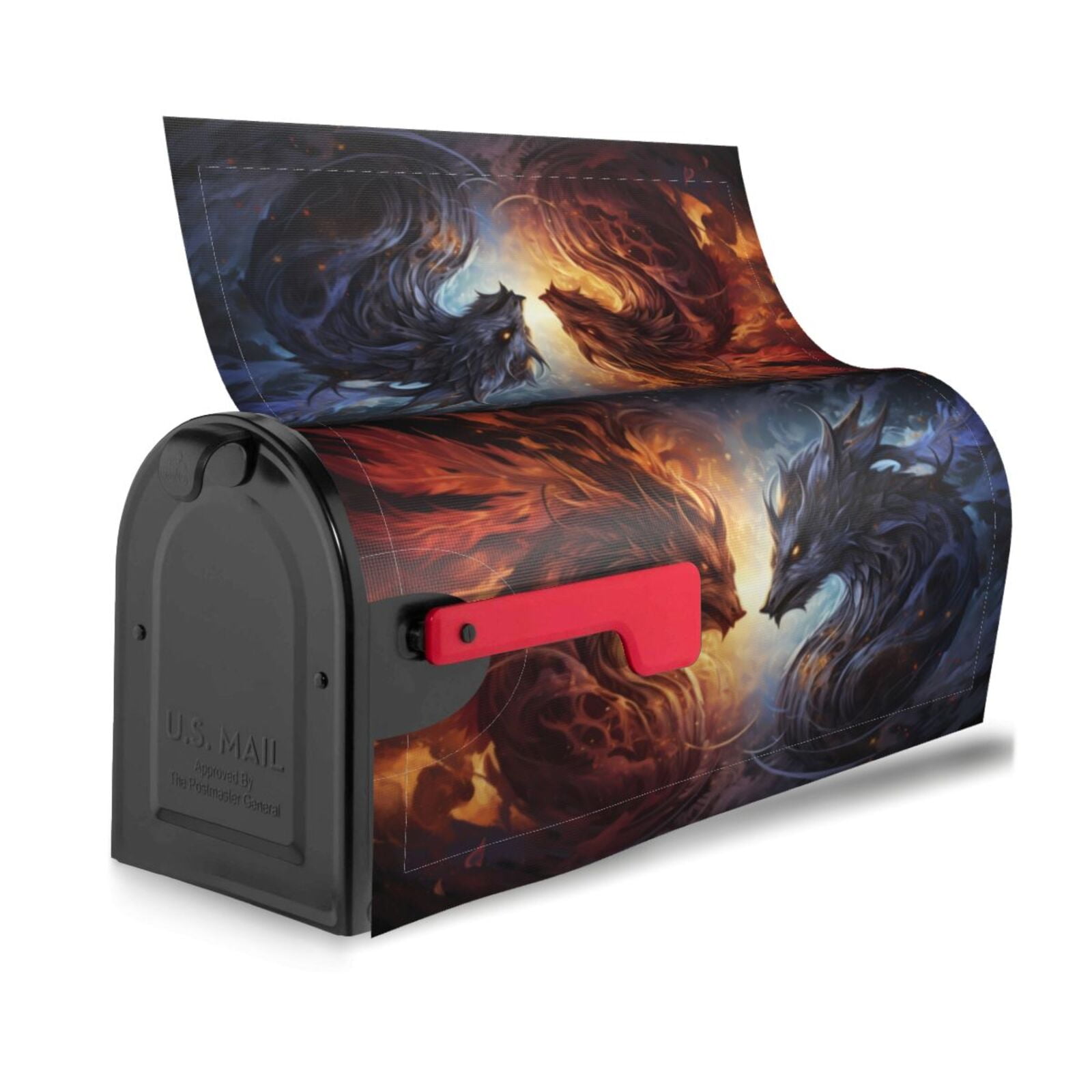 Bingfone Red And White Beast Magnetic Mailbox Cover Standard Size for ...