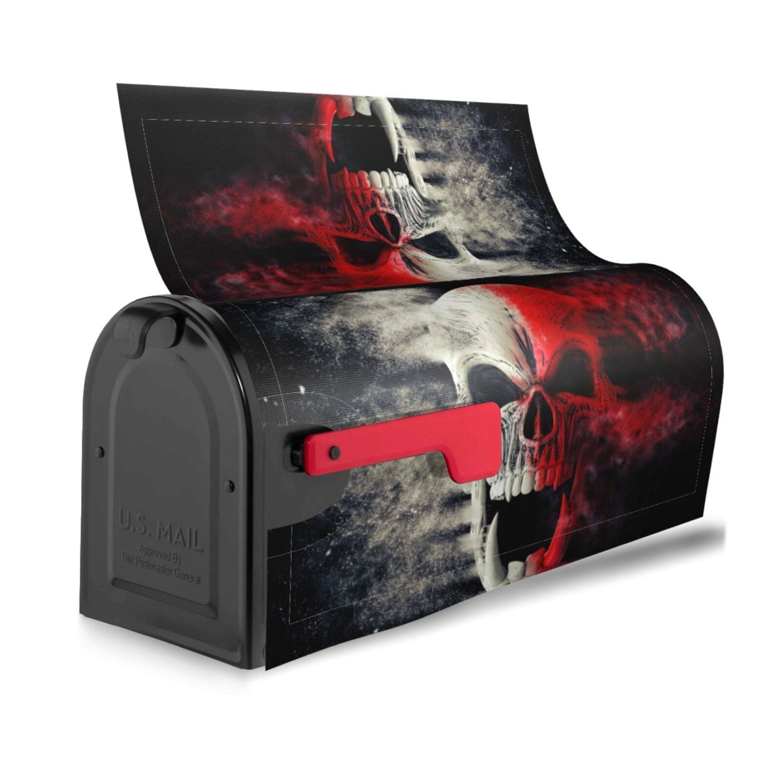 Bingfone Red And White Screaming Demon Skull Magnetic Mailbox Cover ...