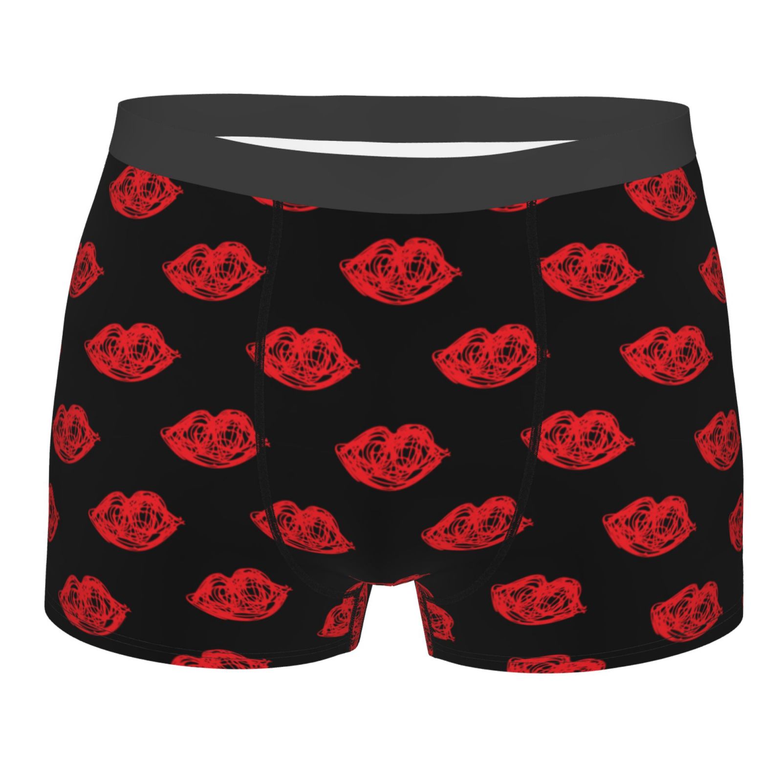 Bingfone Red Beautiful Lips Men's Underwear - Casual Stretch Boxer ...