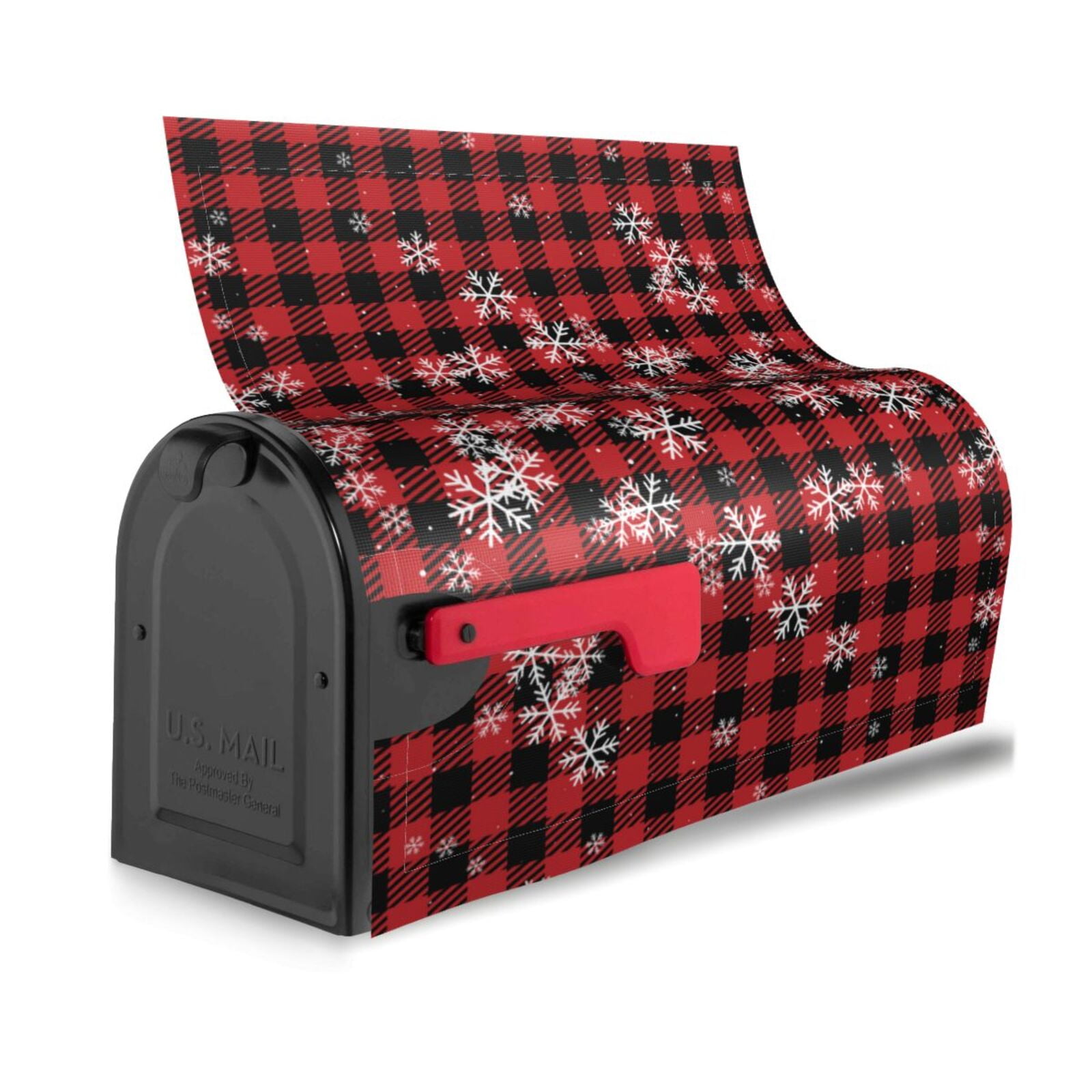 Bingfone Red Buffalo Plaid Magnetic Mailbox Cover Standard Size for ...