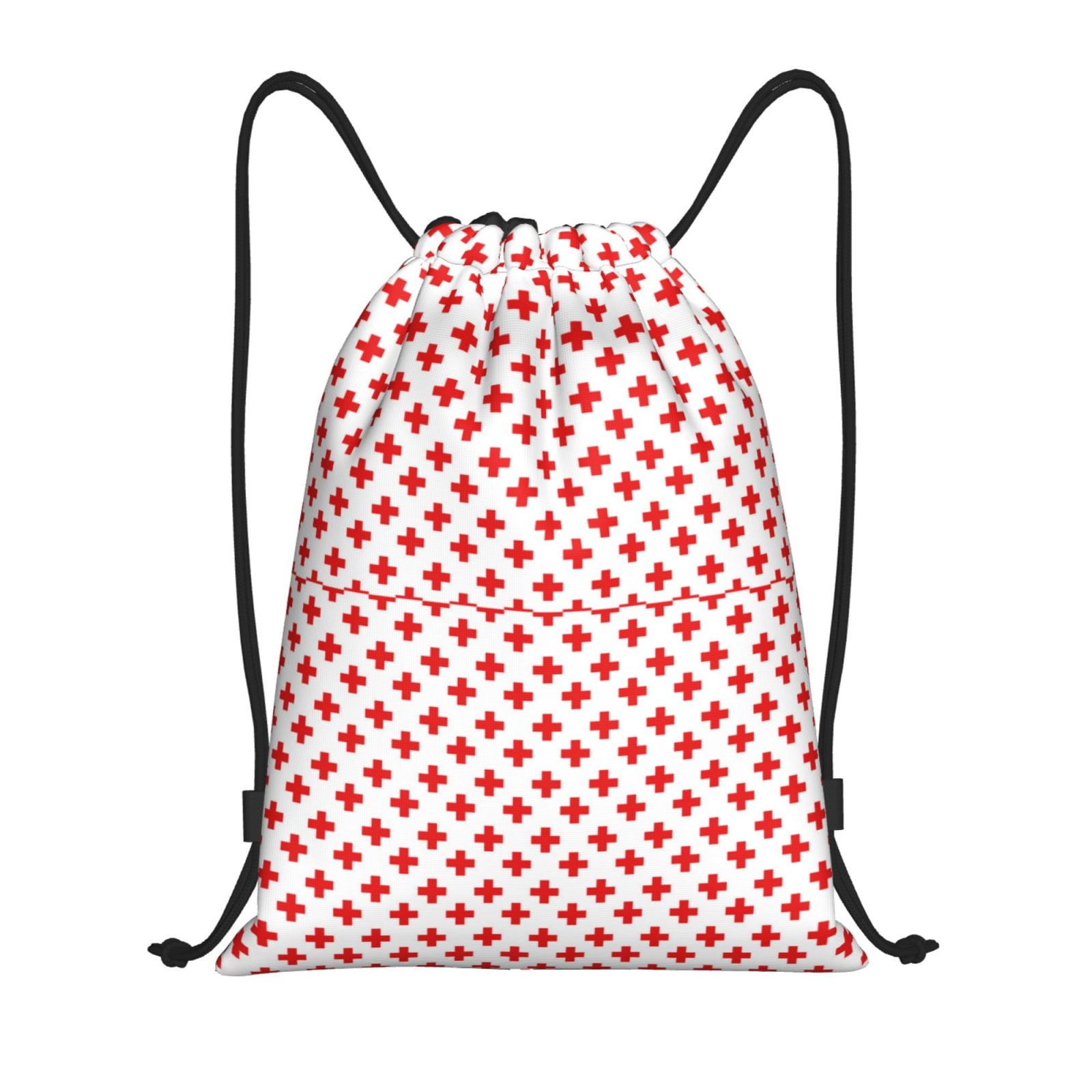 Bingfone Red Cross Drawstrings Backpacks Bags for Men Women Gym ...