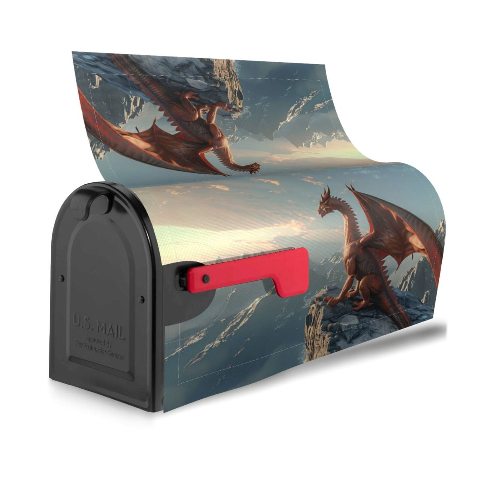 Bingfone Red Dragon Mountain Sunrise Magnetic Mailbox Cover Standard ...