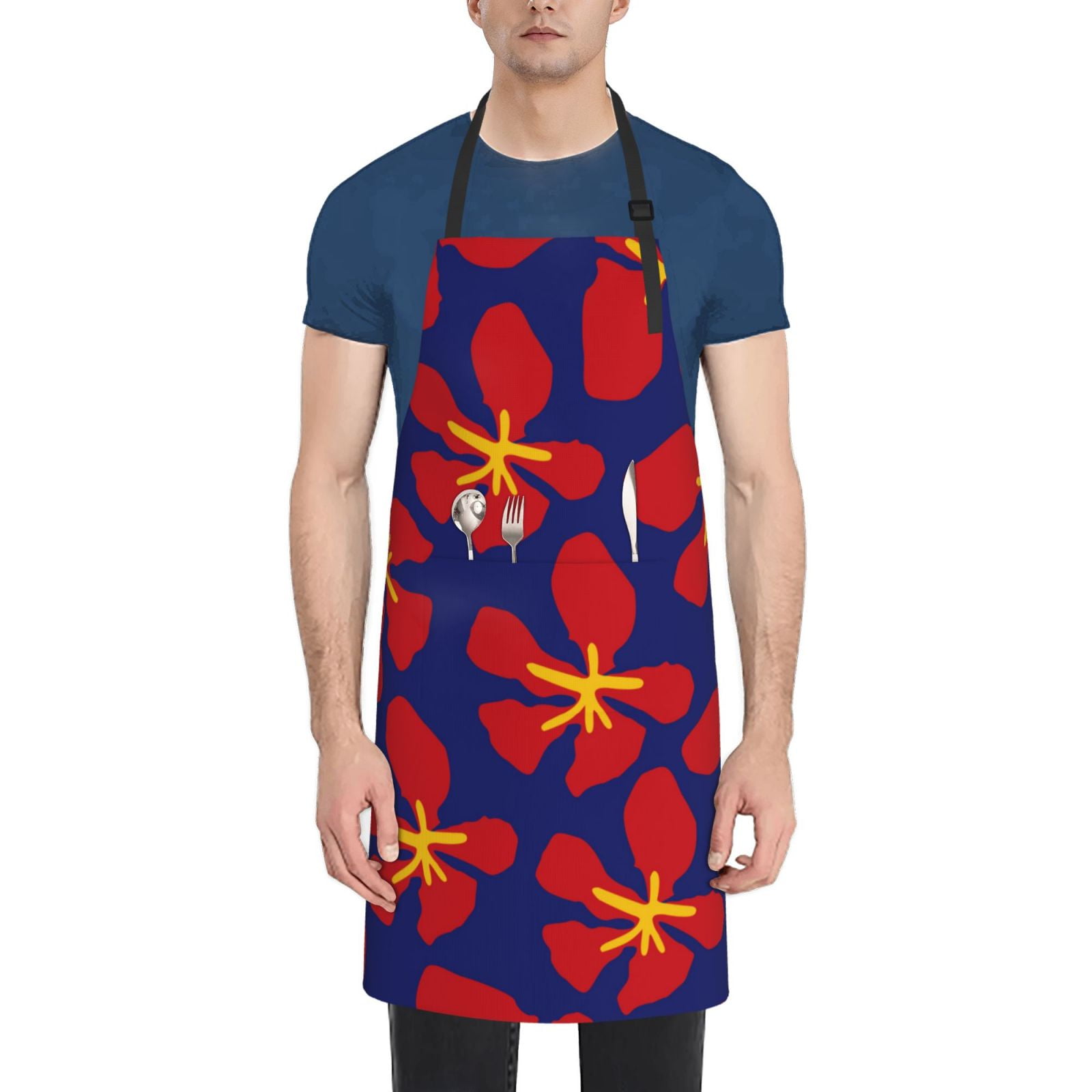 Bingfone Red Floral Apron Gifts For Men, Women Professional Grade Chef ...