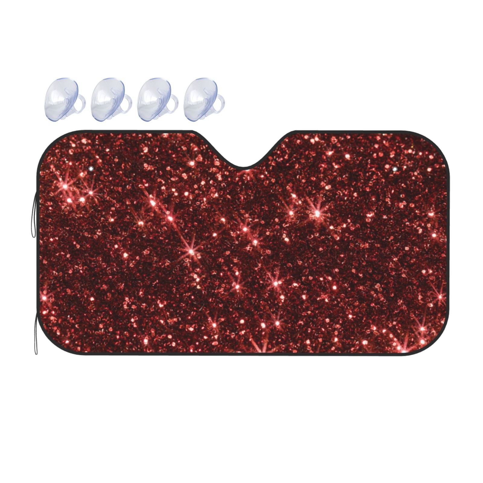 Bingfone Red Glitter Texture Car Windshield Sunshade,Sun Foldable Sun ...