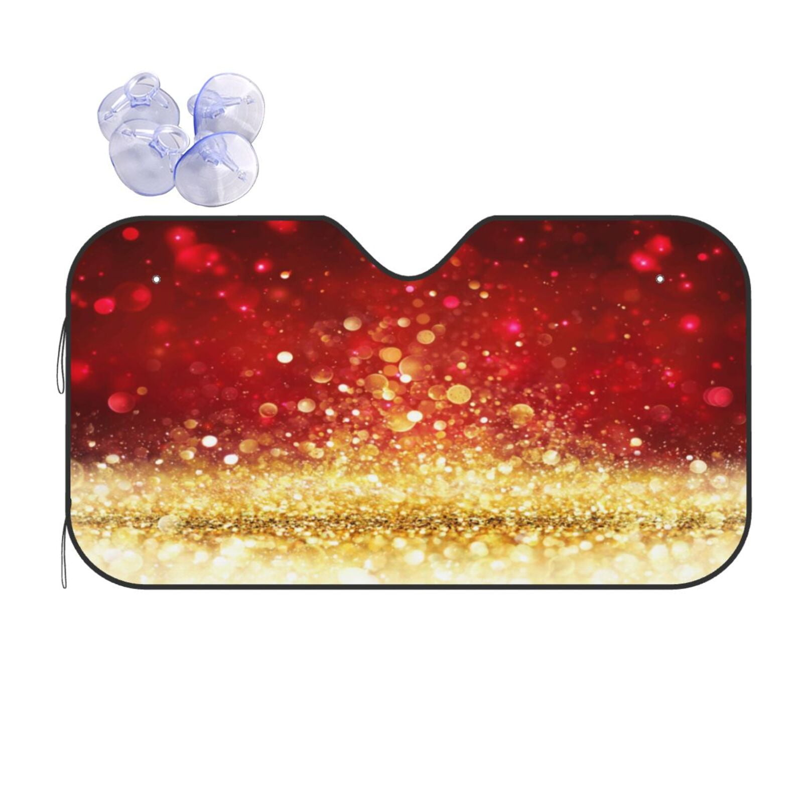 Bingfone Red Gold Glitter Car Windshield Sun Shade Protector Keep Your ...