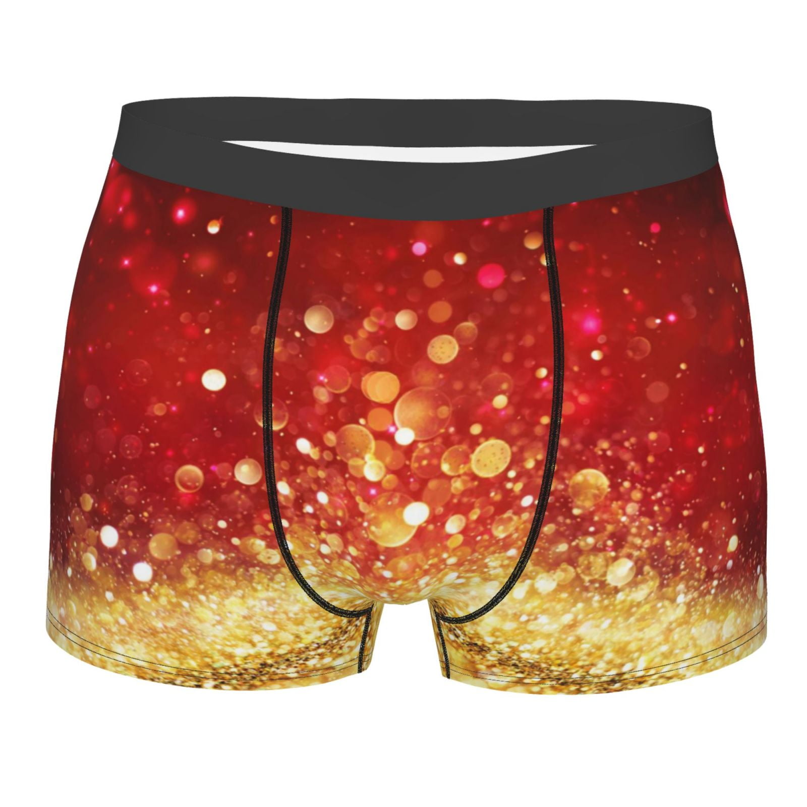 Bingfone Red Gold Glitter Men'S Underwear - Casual Stretch Boxer Briefs ...