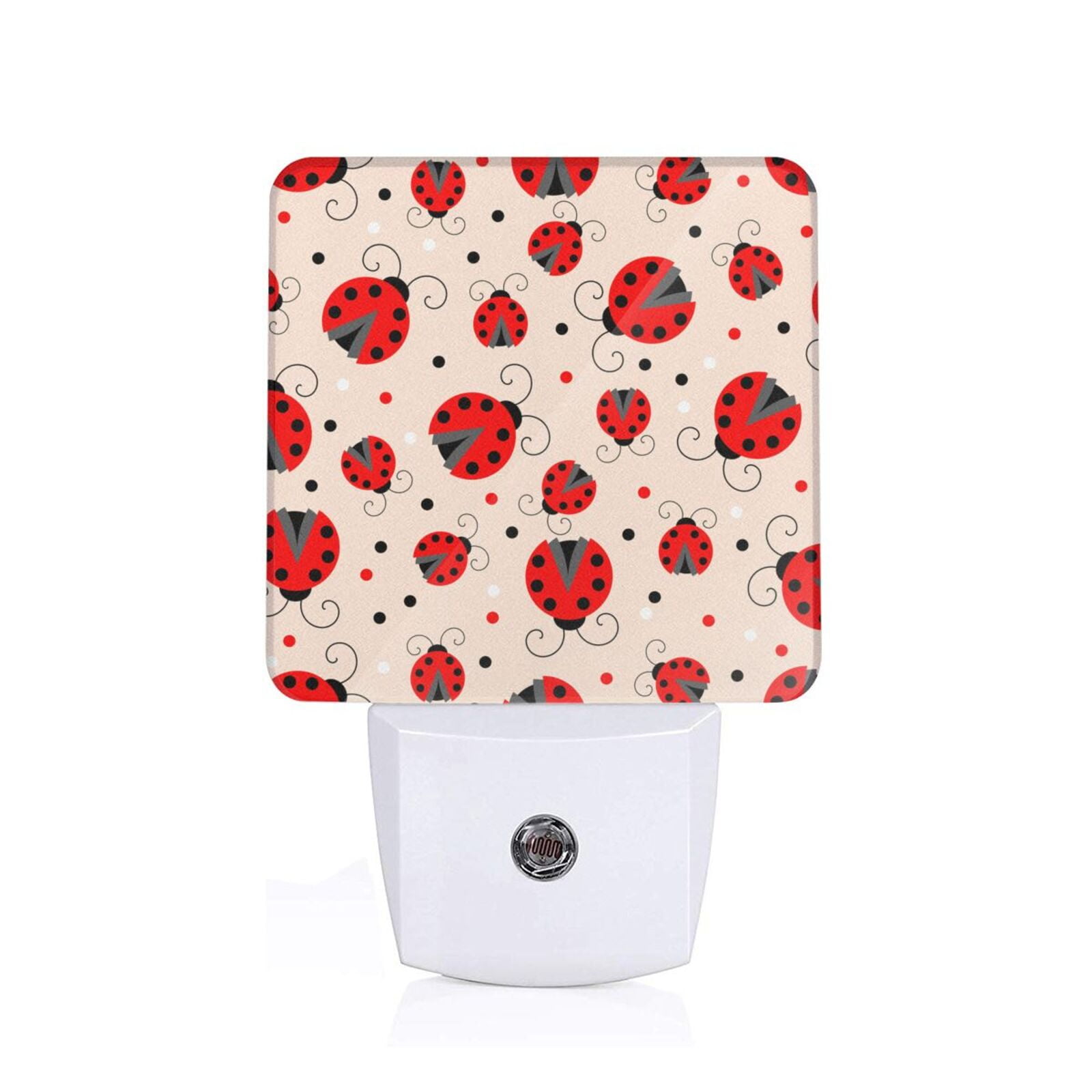 Bingfone Red Ladybug Print Night Lights Plug into Wall,Dusk to Dawn ...