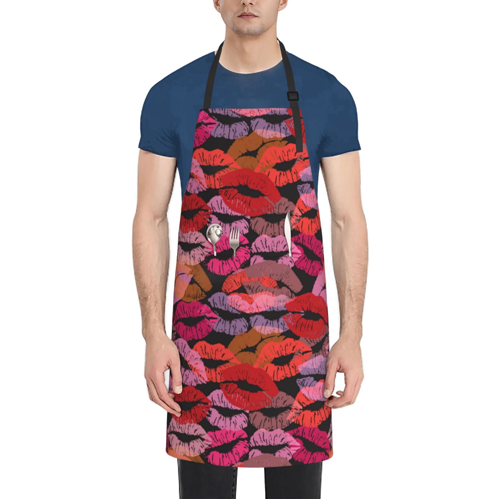 Bingfone Red Lips Kissing Apron Gifts For Men, Women Professional Grade ...