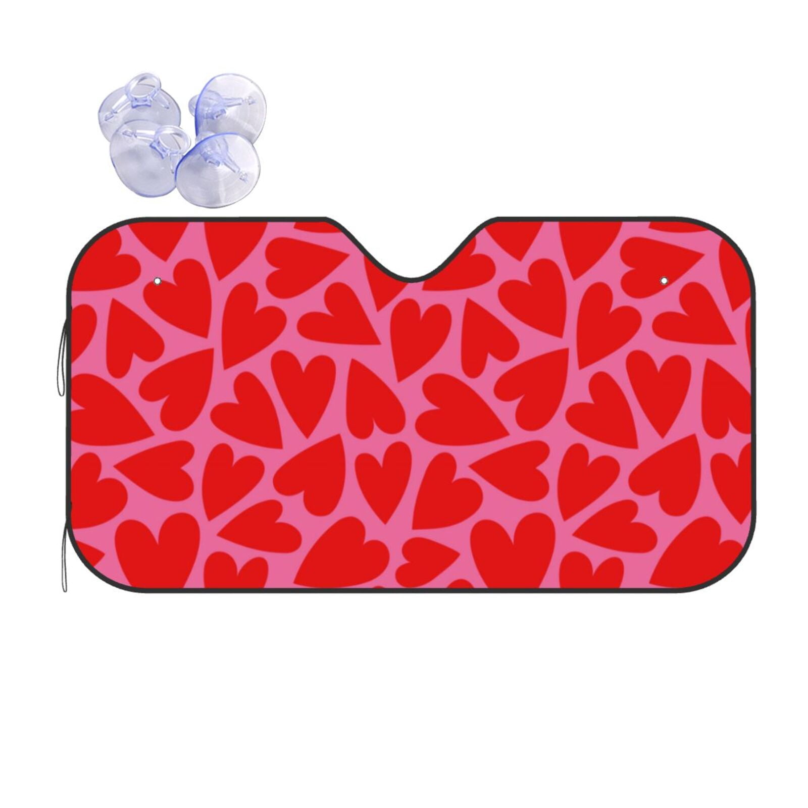 Bingfone Red Love Heart Car Windshield Sun Shade Protector Keep Your ...