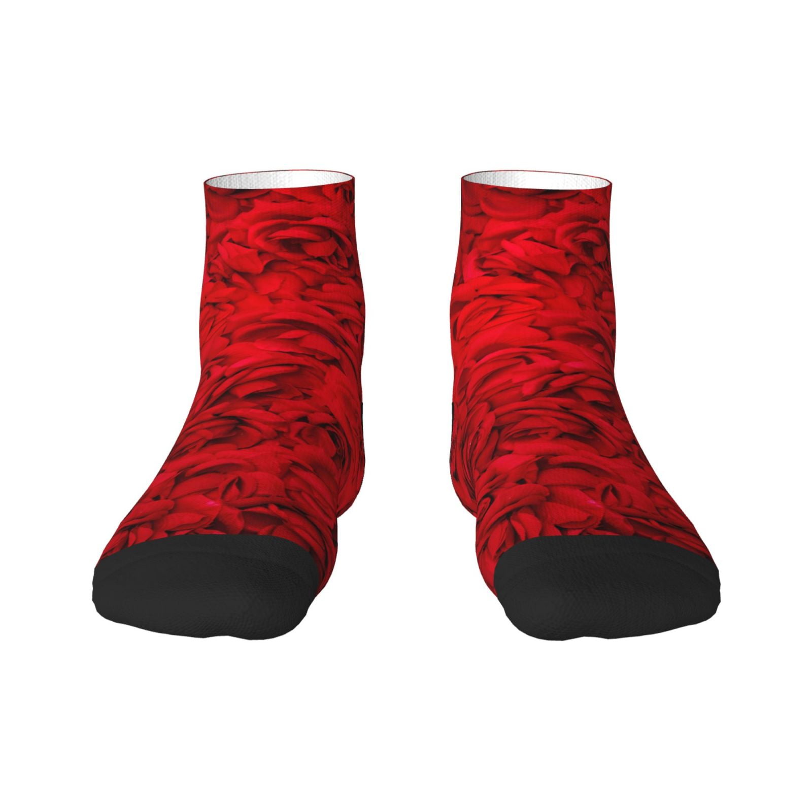 Bingfone Red Rose Design Patterned Men'S Women'S Casual Cotton Socks ...