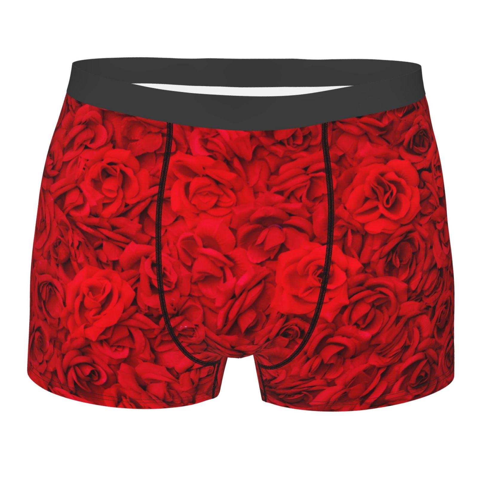 Bingfone Red Rose Men'S Underwear - Casual Stretch Boxer Briefs-Large ...