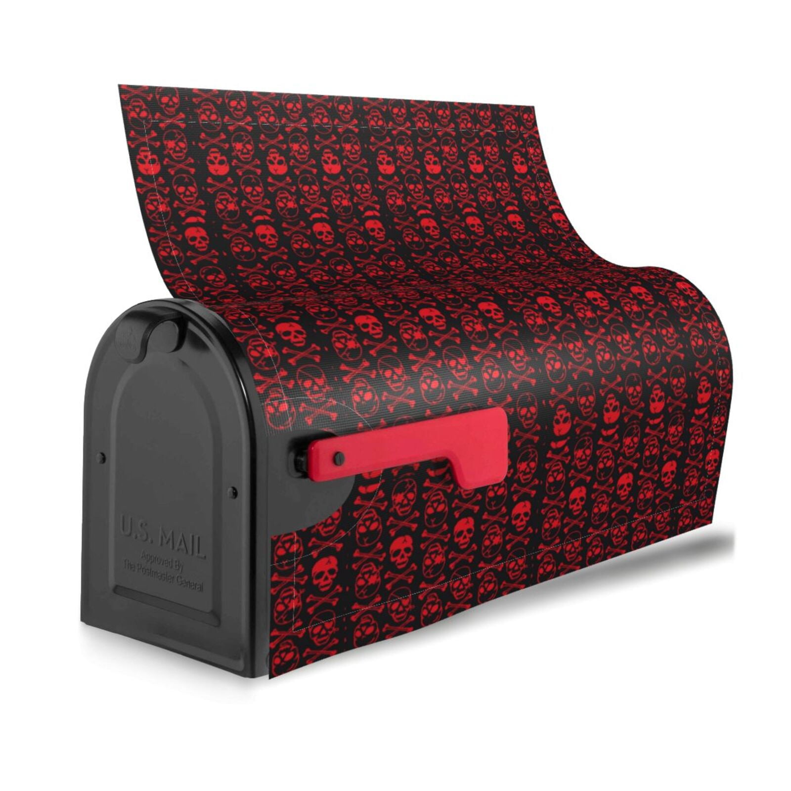 Bingfone Red Skulls With Crossbones Magnetic Mailbox Cover Standard ...
