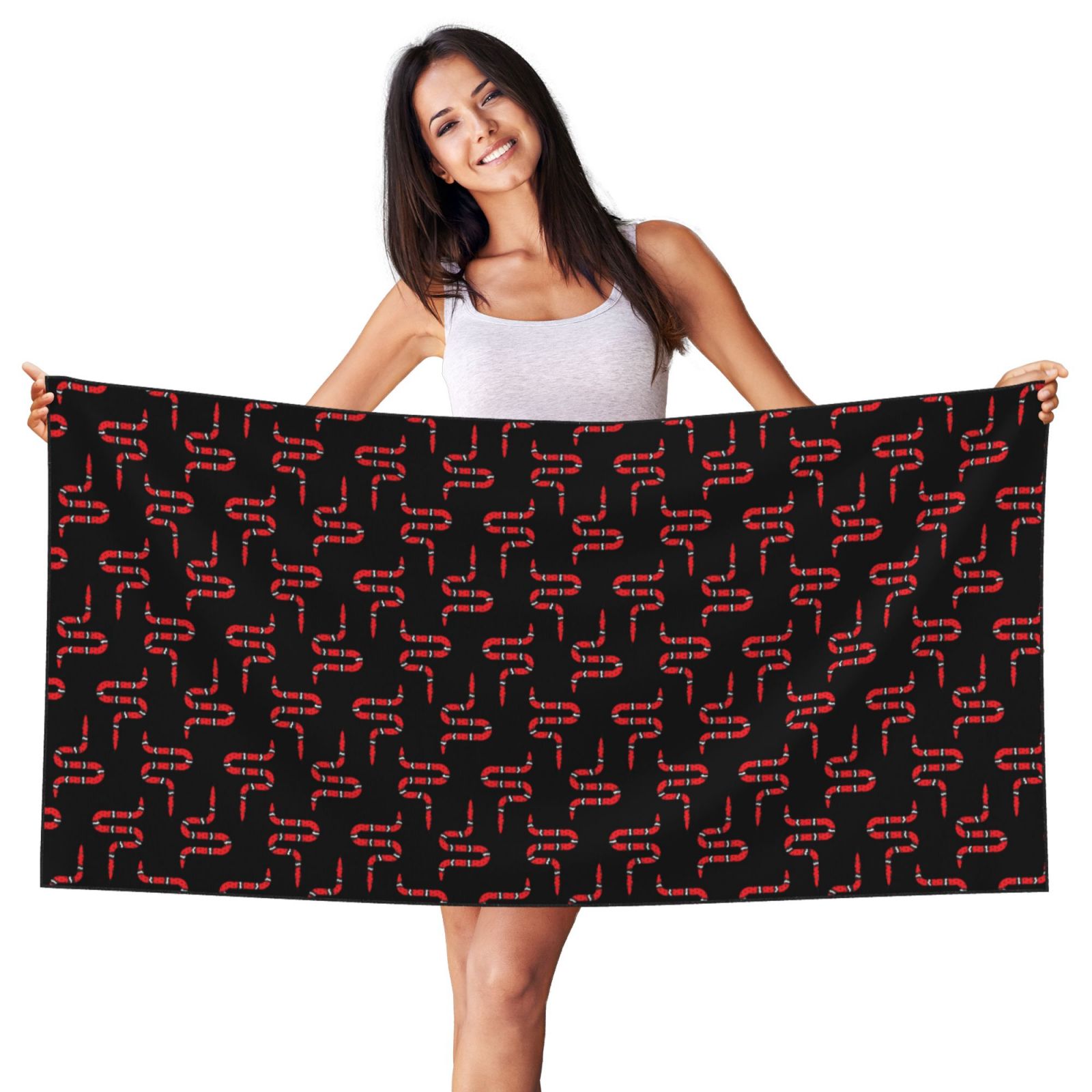 Bingfone Red Snake Oversized 27.7x55 Inches Beach Towel, Super ...