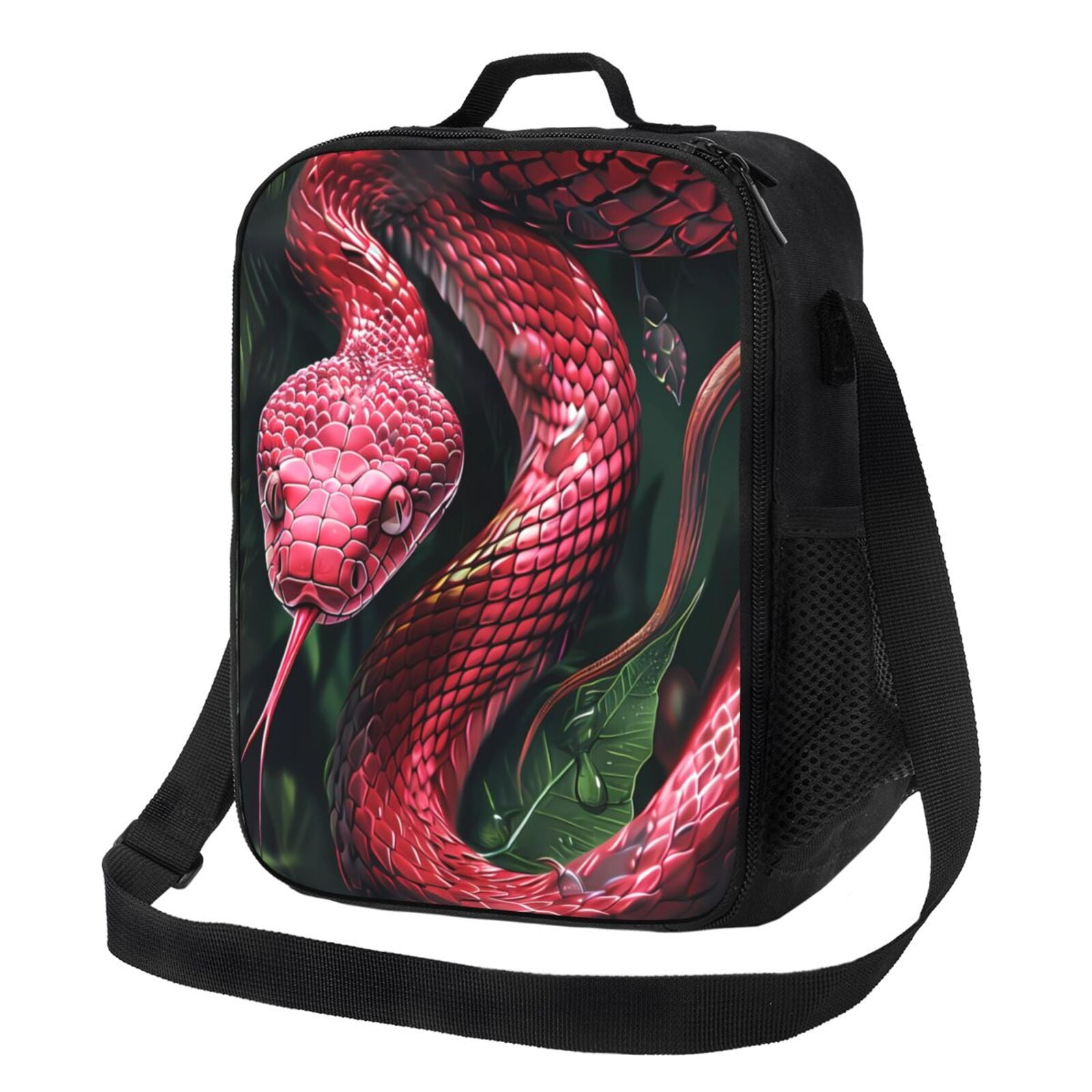 Bingfone Red Viper Jungle Intensity Reusable Insulated Lunch Bag Cooler ...