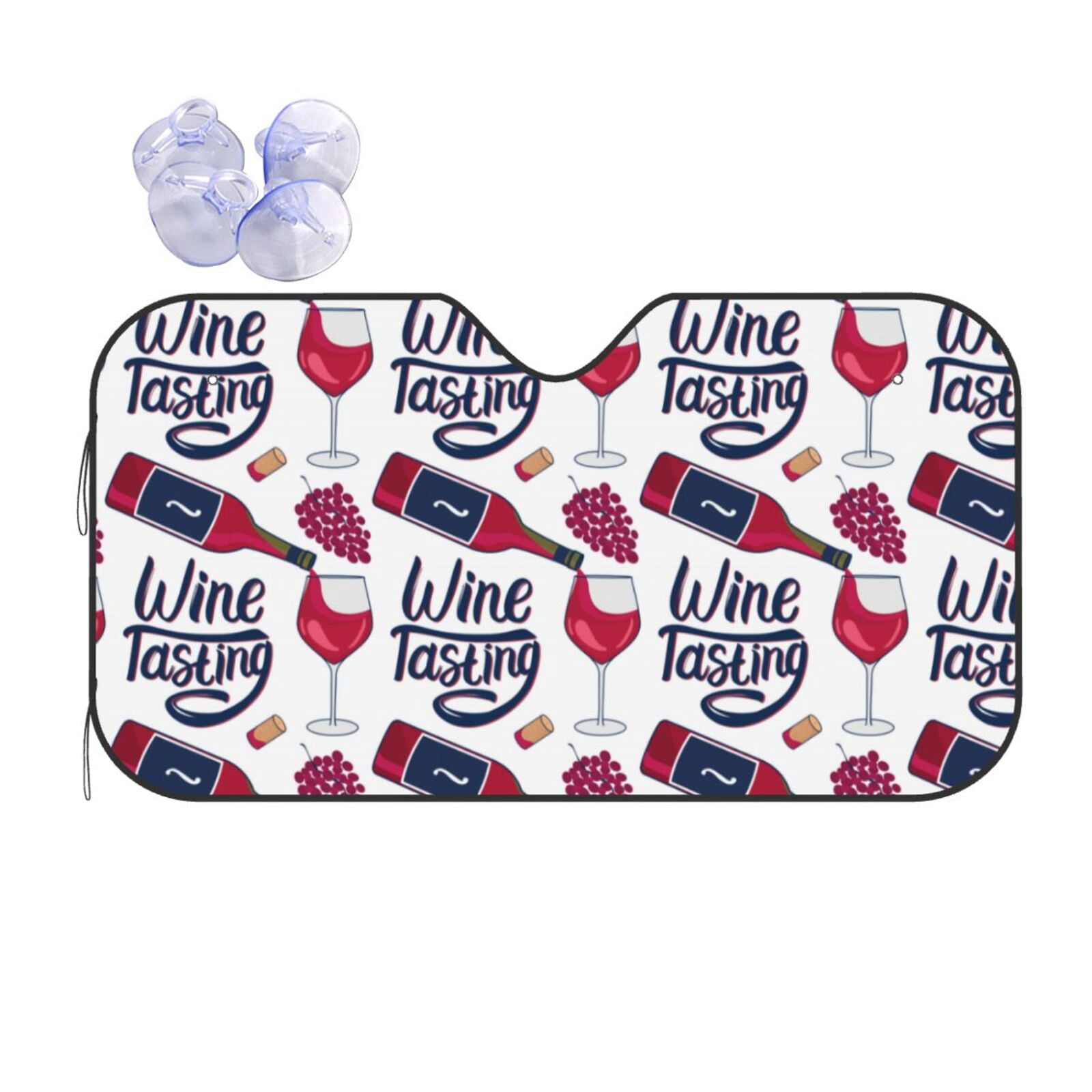 Bingfone Red Wine Glass Bottle Car Windshield Sun Shade Protector Keep ...