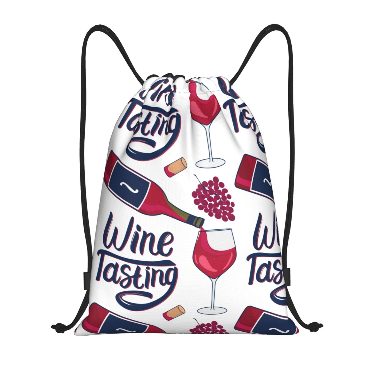 Bingfone Red Wine Glass Bottle Drawstrings Backpacks Bags For Men Women ...