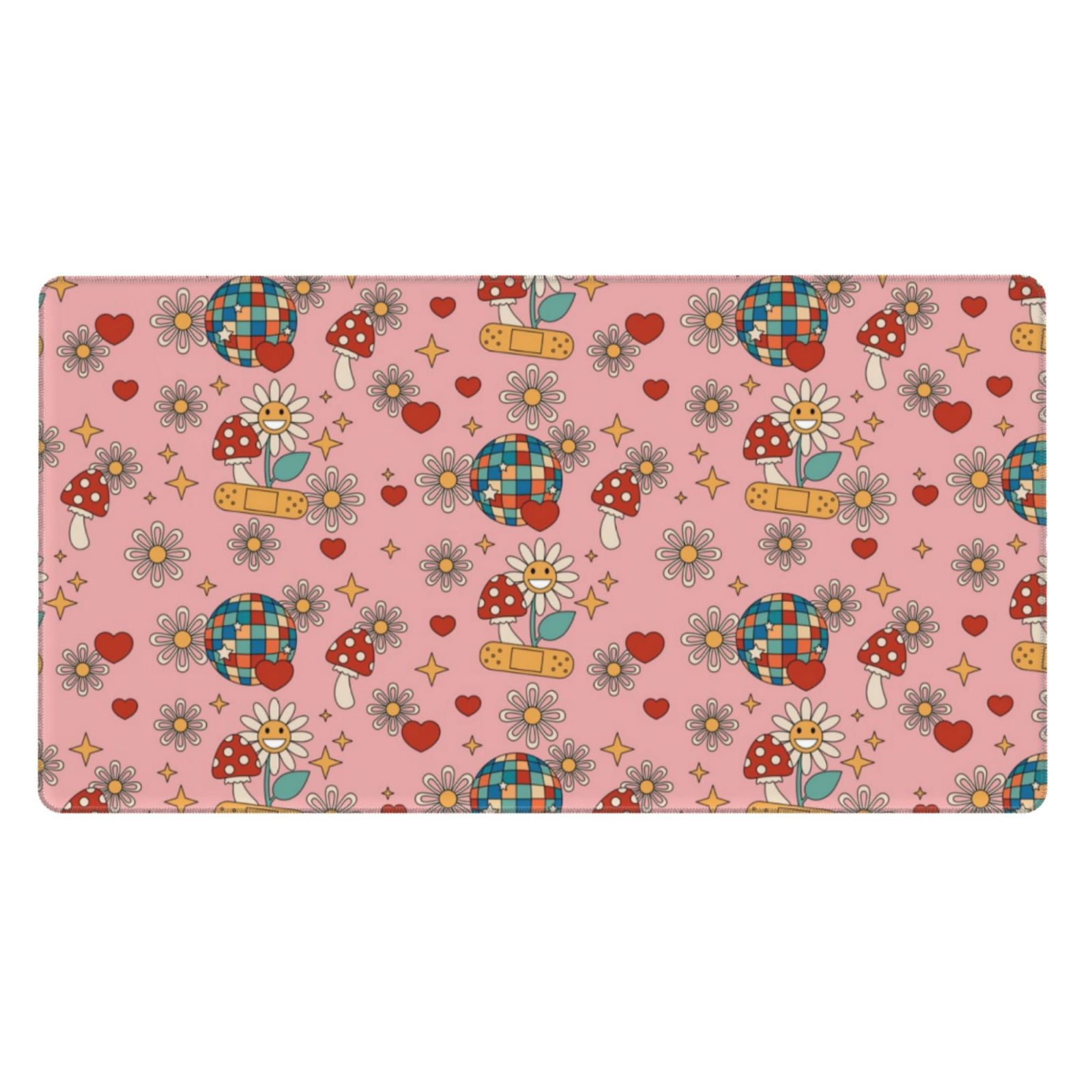 Bingfone Retro 70s 60s Hippie Flower Large Gaming Mouse Pad,Extended ...