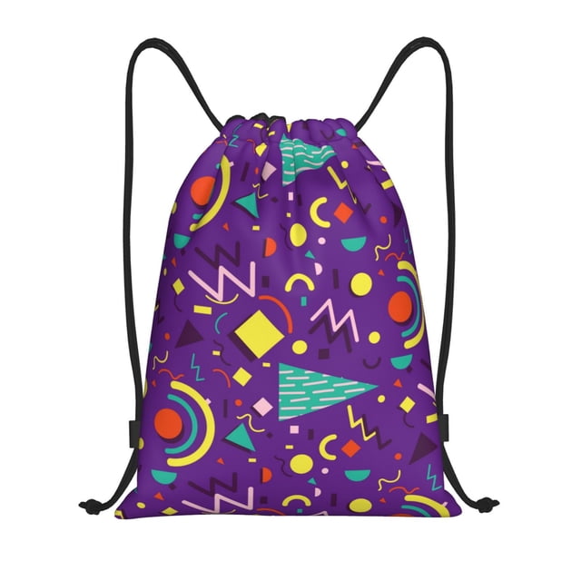 Bingfone Retro 80s Style Drawstrings Backpacks Bags For Men Women Gym ...