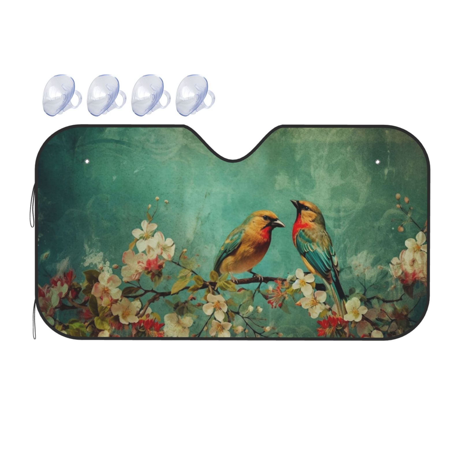 Bingfone Retro Birds Car Windshield Sunshade,Sun Foldable Sun Shield ...
