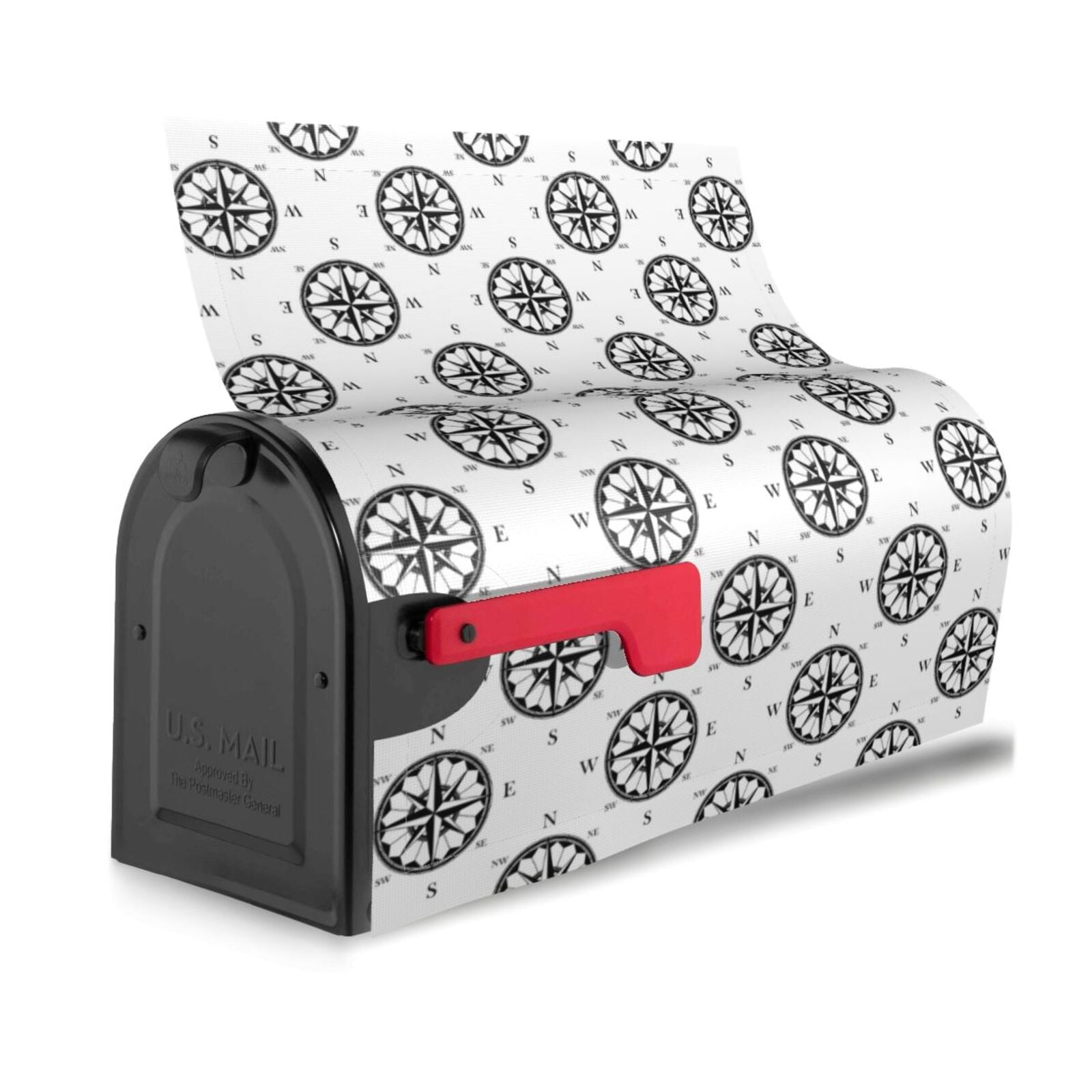 Bingfone Retro Compass Magnetic Mailbox Cover Standard Size for Garden ...