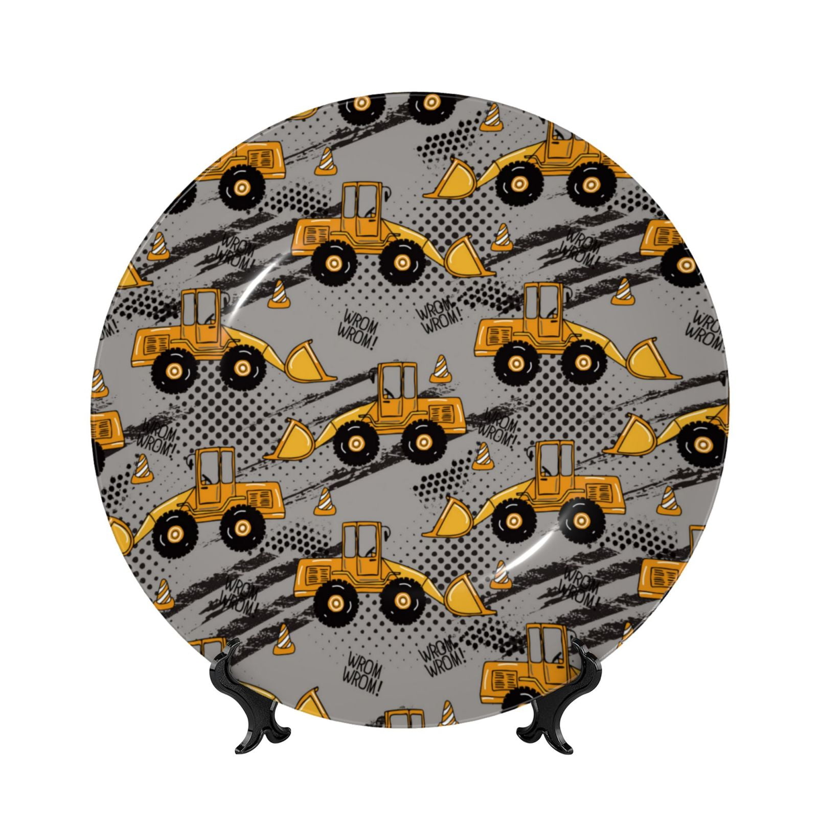 Bingfone Retro Excavator Print Bone China Dinner Decorative Plates ...