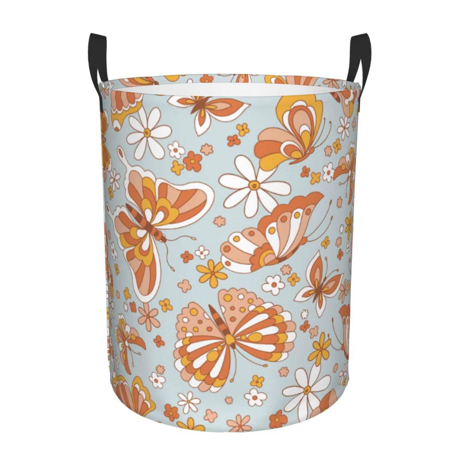 Bingfone Retro Floral Butterfly Waterproof Foldable Laundry Hamper ...