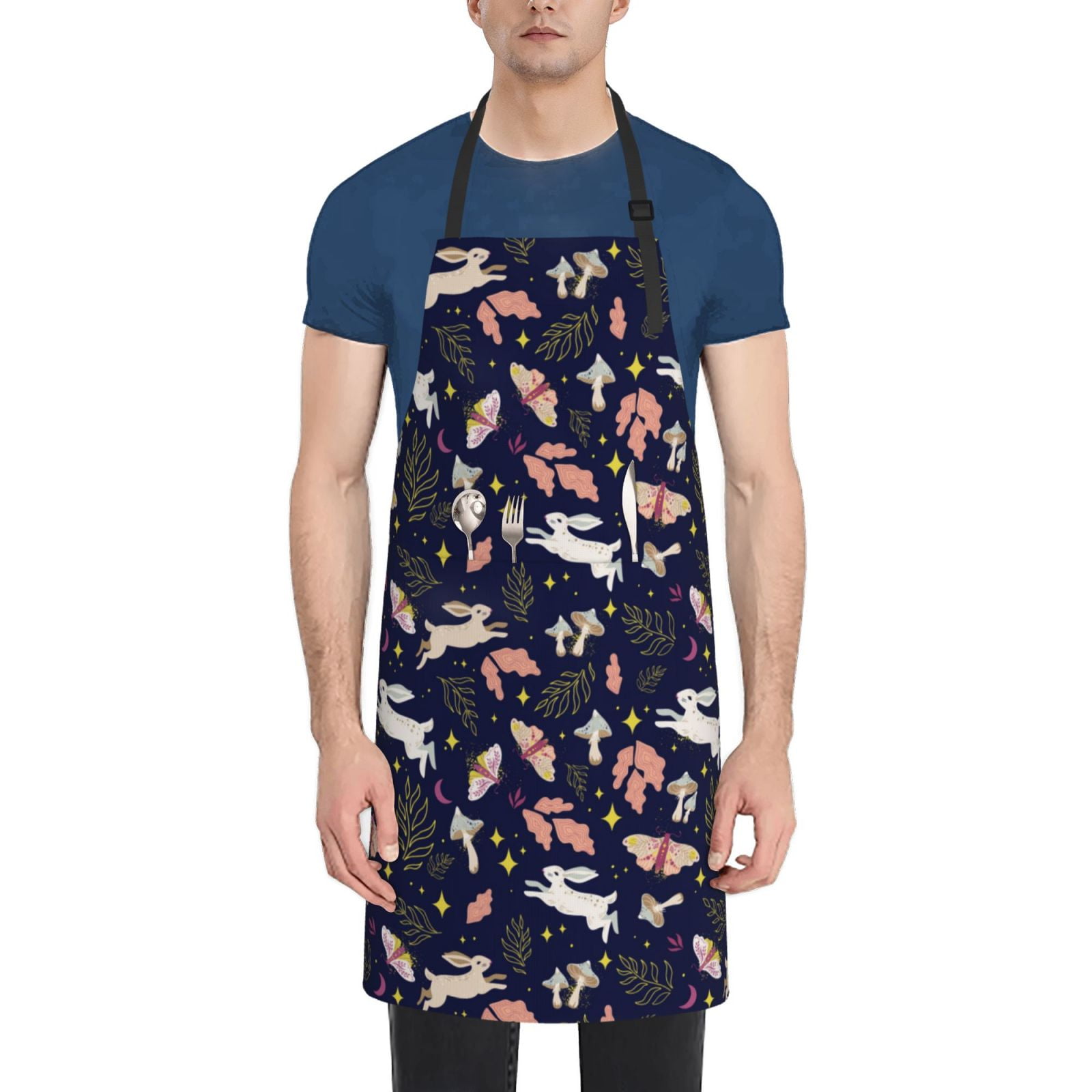 Bingfone Retro Rabbit Flower Apron Gifts For Men, Women Professional ...