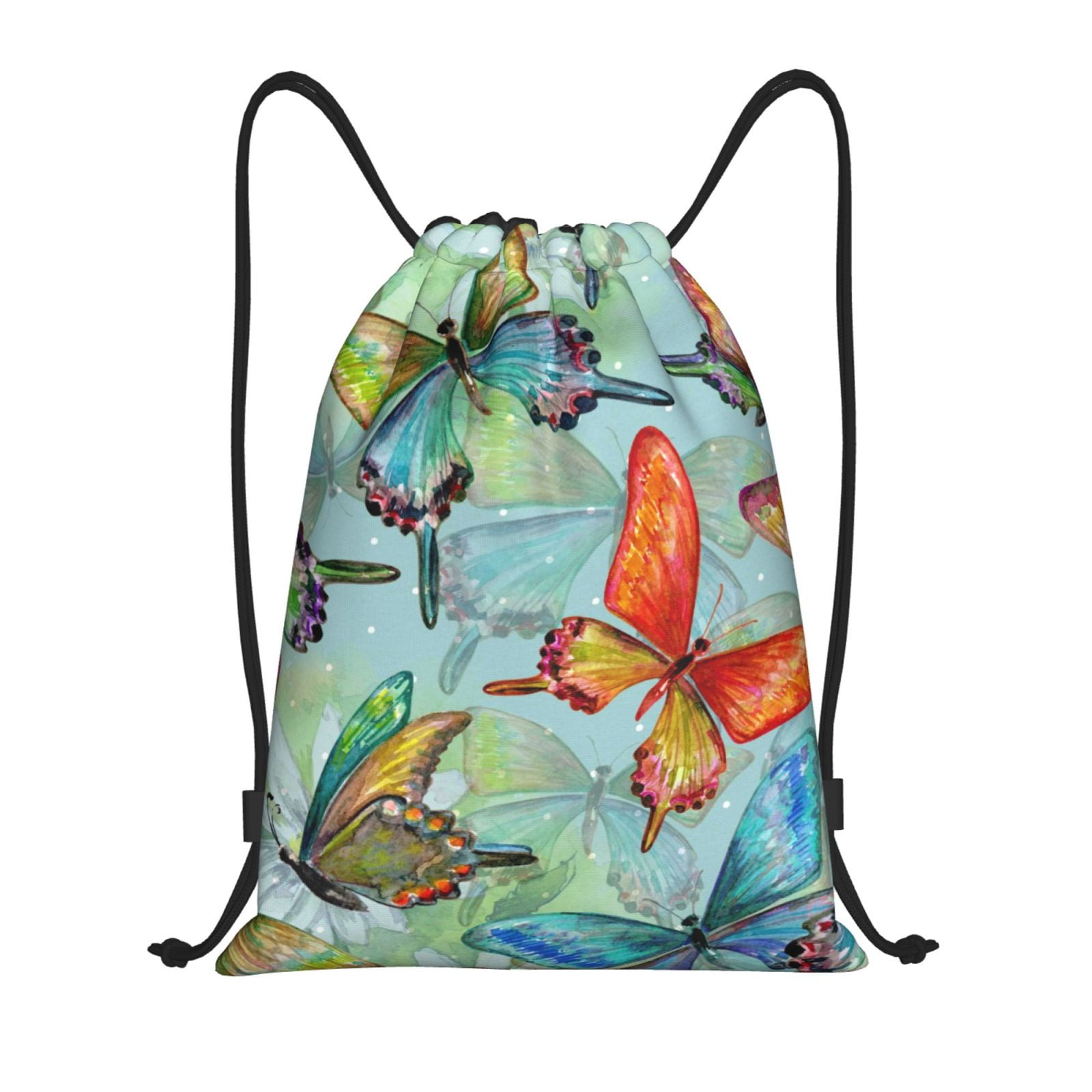 Bingfone Retro Seamless Flying Butterflies Drawstrings Backpacks Bags ...