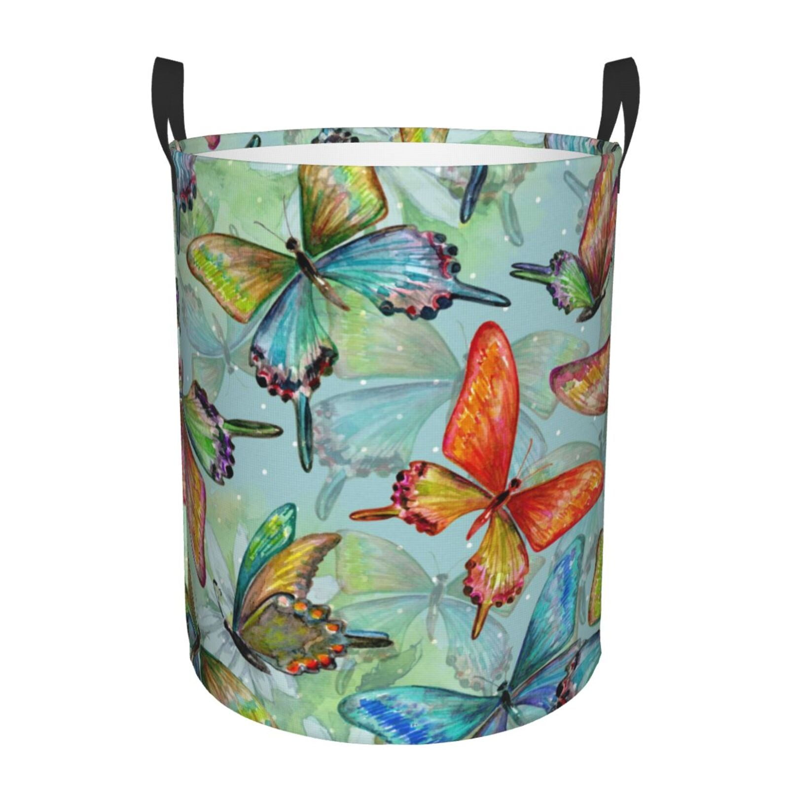 Bingfone Retro Seamless Flying Butterflies Waterproof Foldable Laundry ...