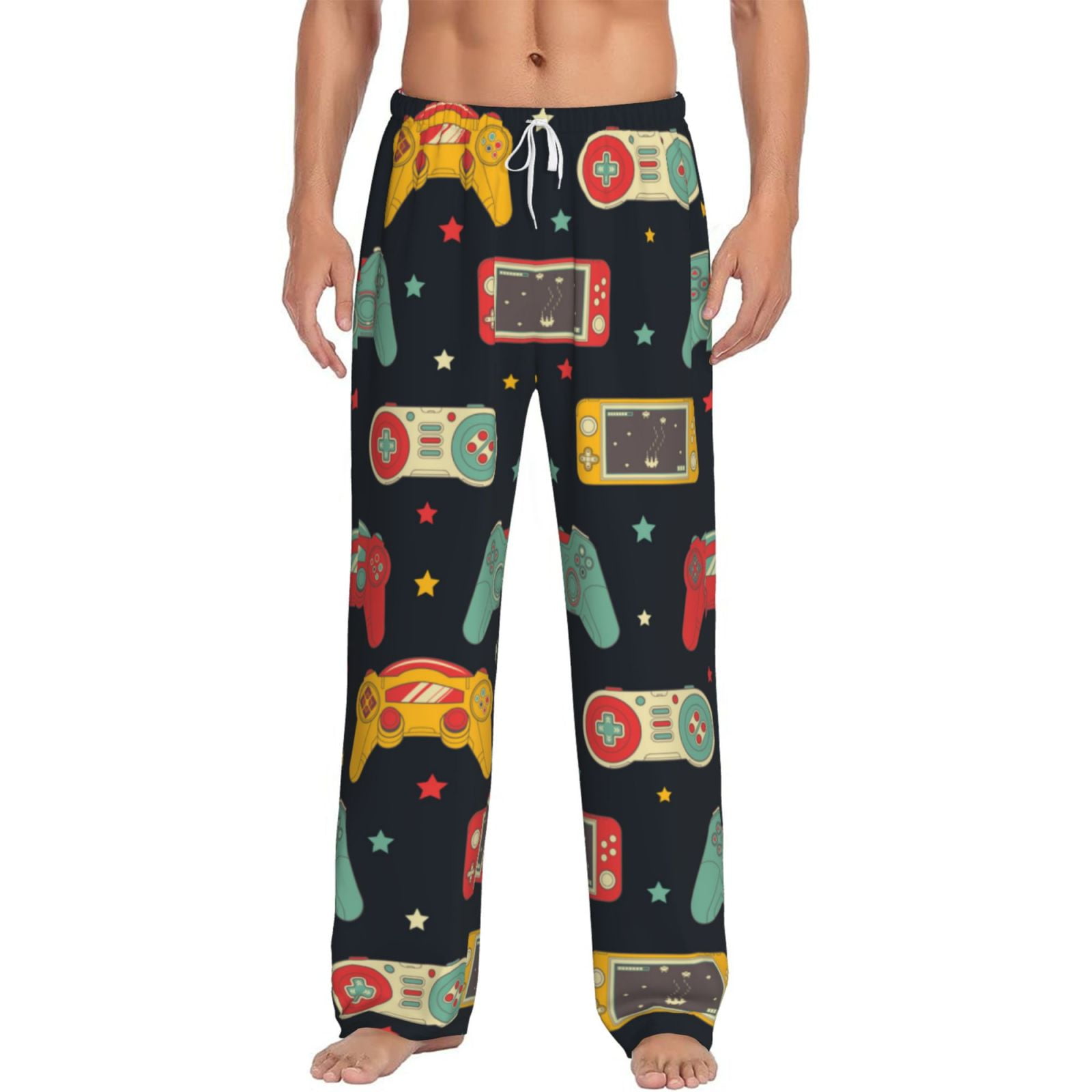 Bingfone Retro Video Game Mens All Over Print Sleep Pajama Pants-Small ...
