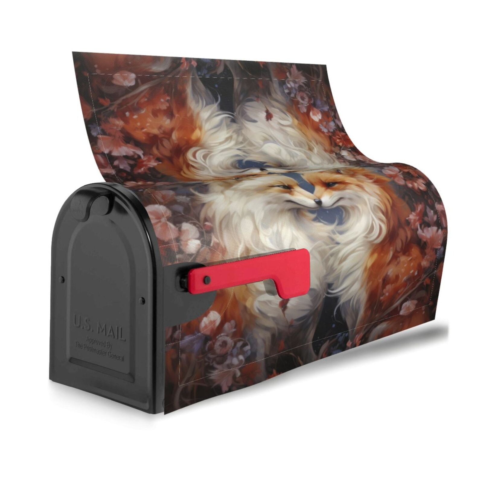 Bingfone Romantic Flower Fox Couple Magnetic Mailbox Cover Standard ...