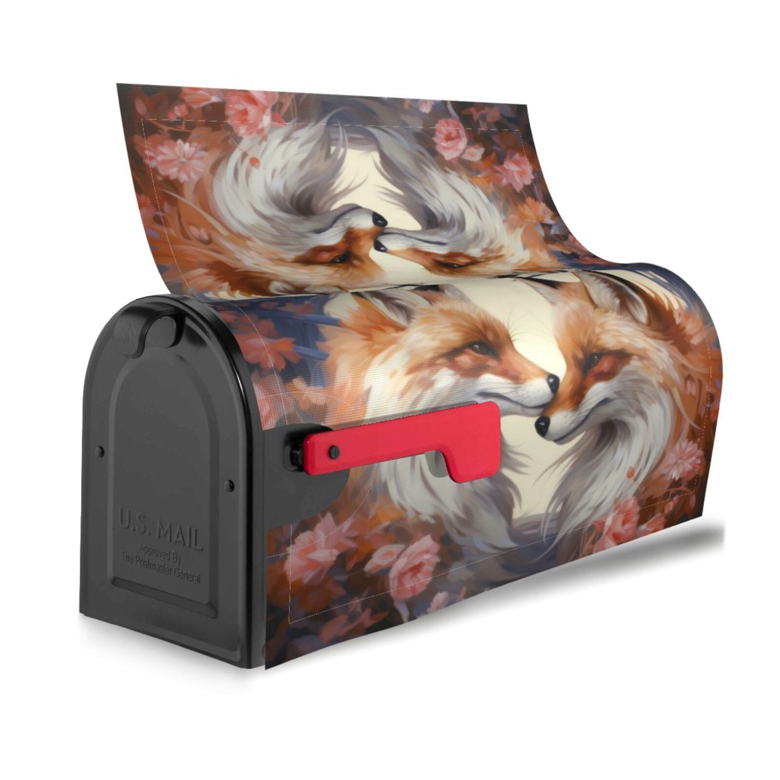 Bingfone Romantic Flower Fox Magnetic Mailbox Cover Standard Size for ...